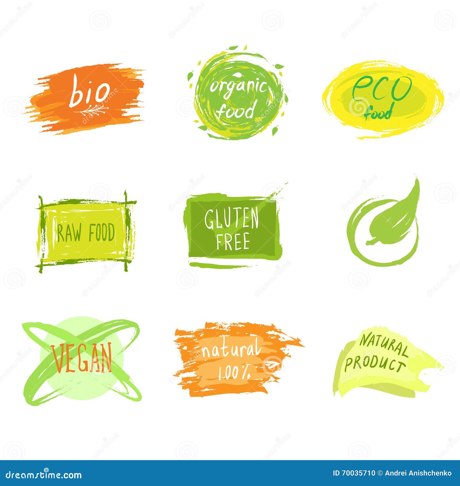 Food labels set stock vector. Illustration of decoration - 70035710