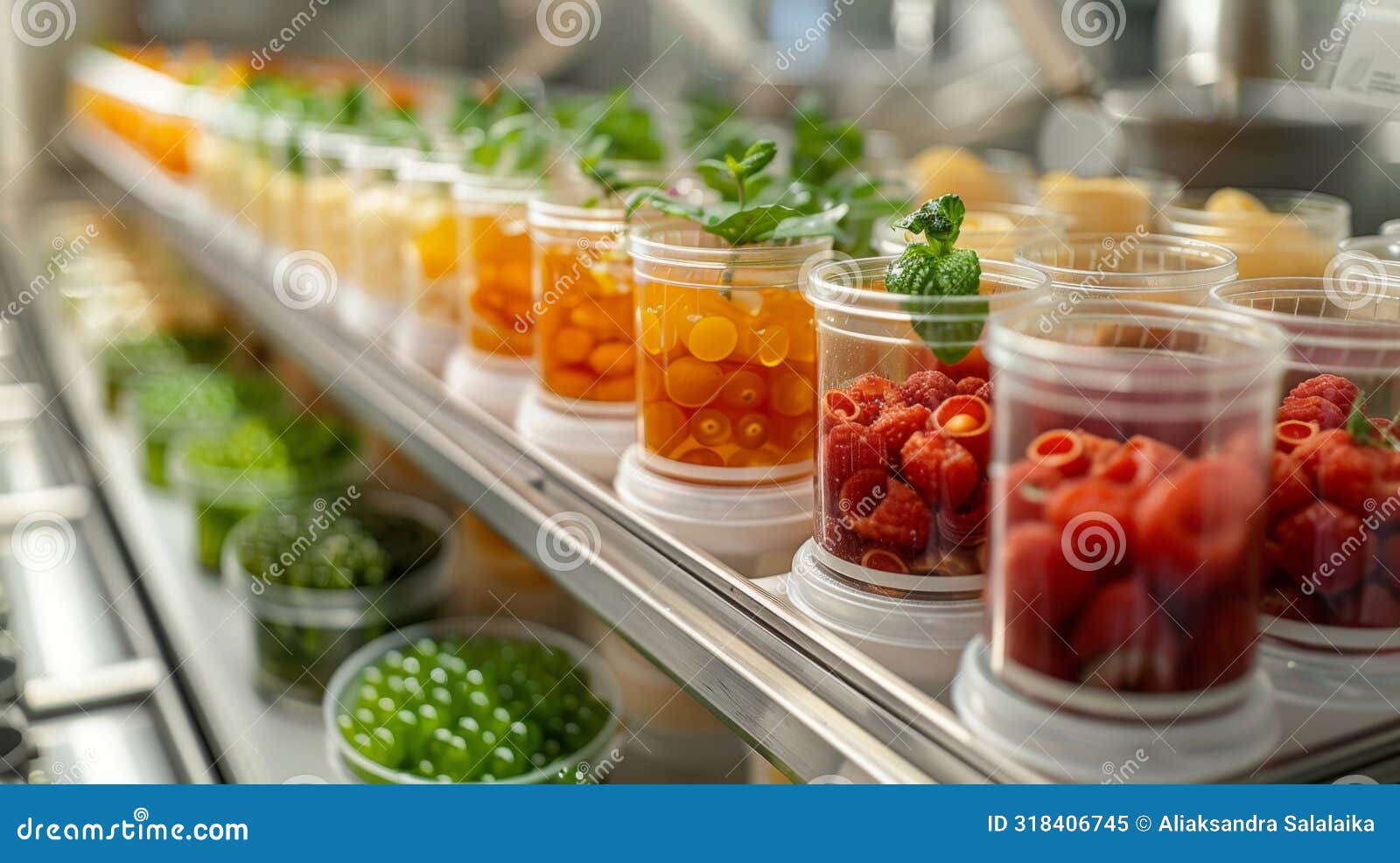 Food Laboratory Testing, Numerous Food Samples Carefully Arranged ...