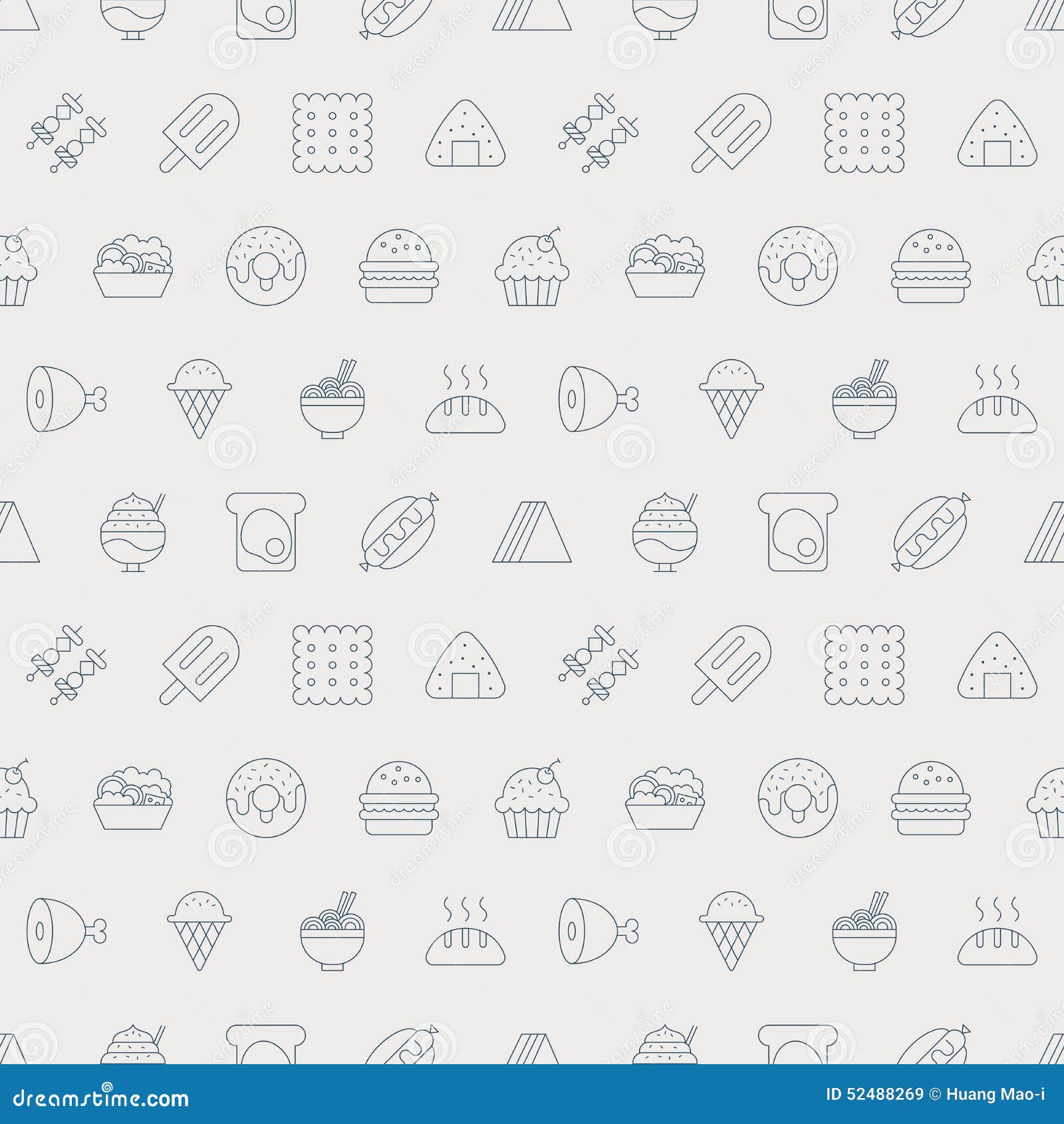 Food line icon pattern set stock vector. Illustration of cupcake - 52488269