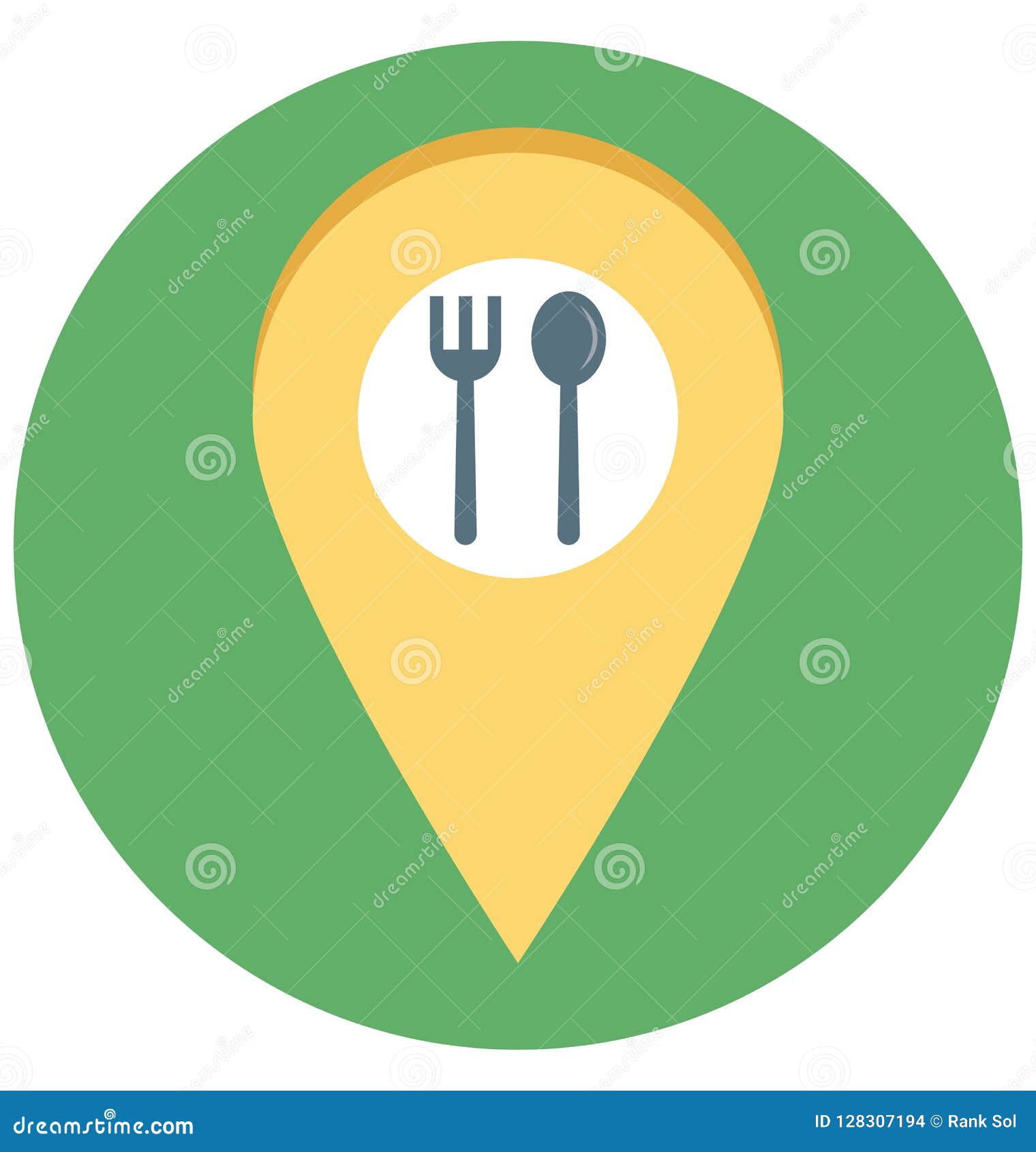 Food Location Colored Vector Illustration Stock Vector - Illustration ...
