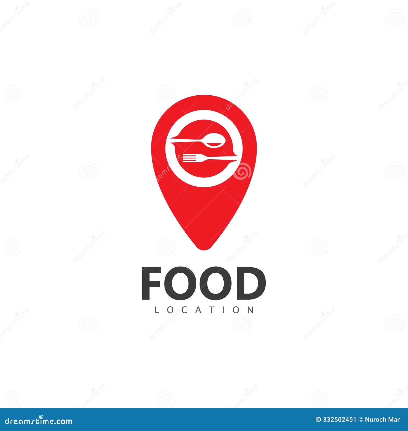 Food Location Logo Design Template Vector Stock Illustration ...