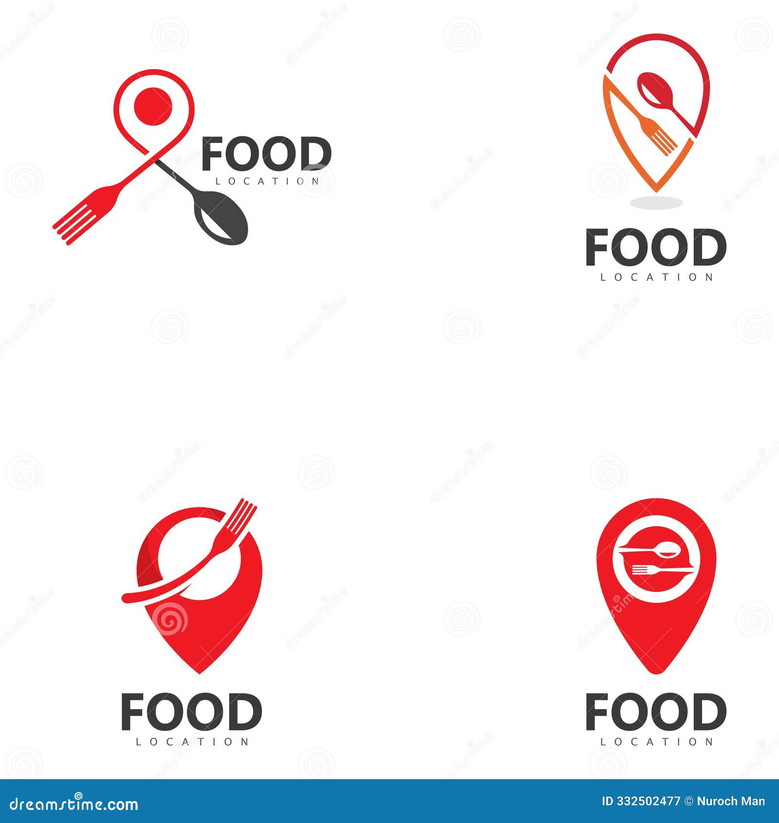 Food Location Logo Design Template Stock Illustration - Illustration of ...