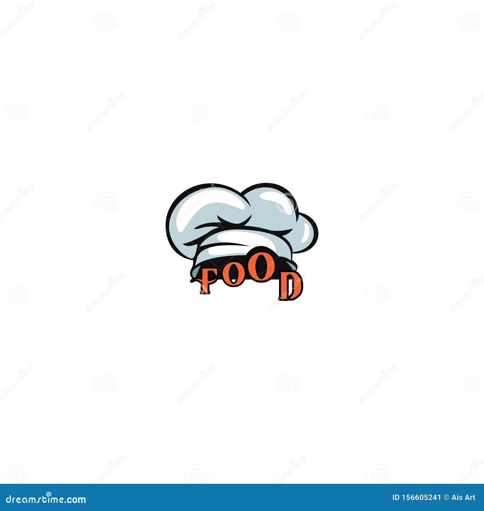 Food logo with hat koki stock vector. Illustration of concept - 156605241