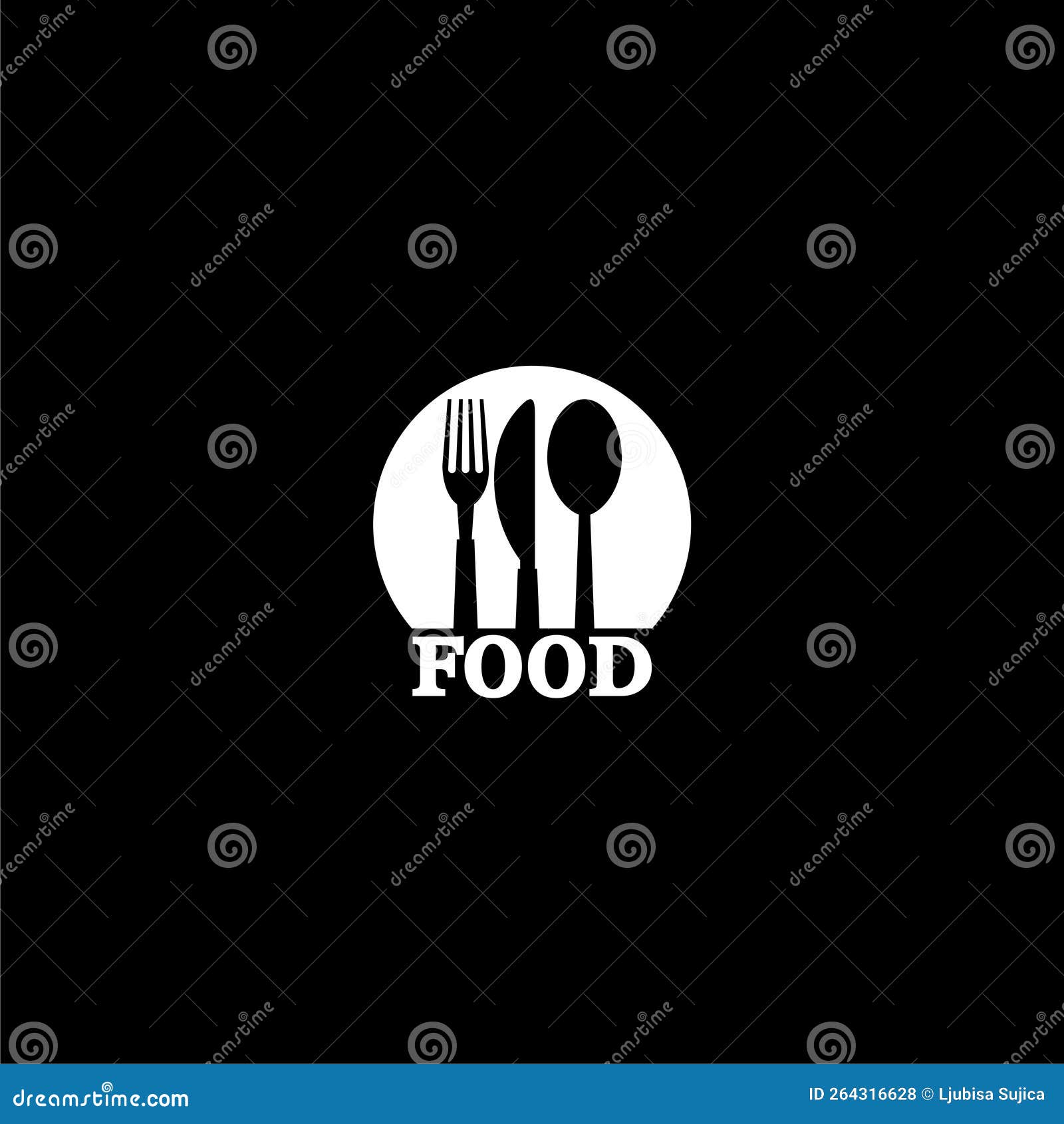 Food Logo Icon Isolated on Dark Background Stock Vector - Illustration ...