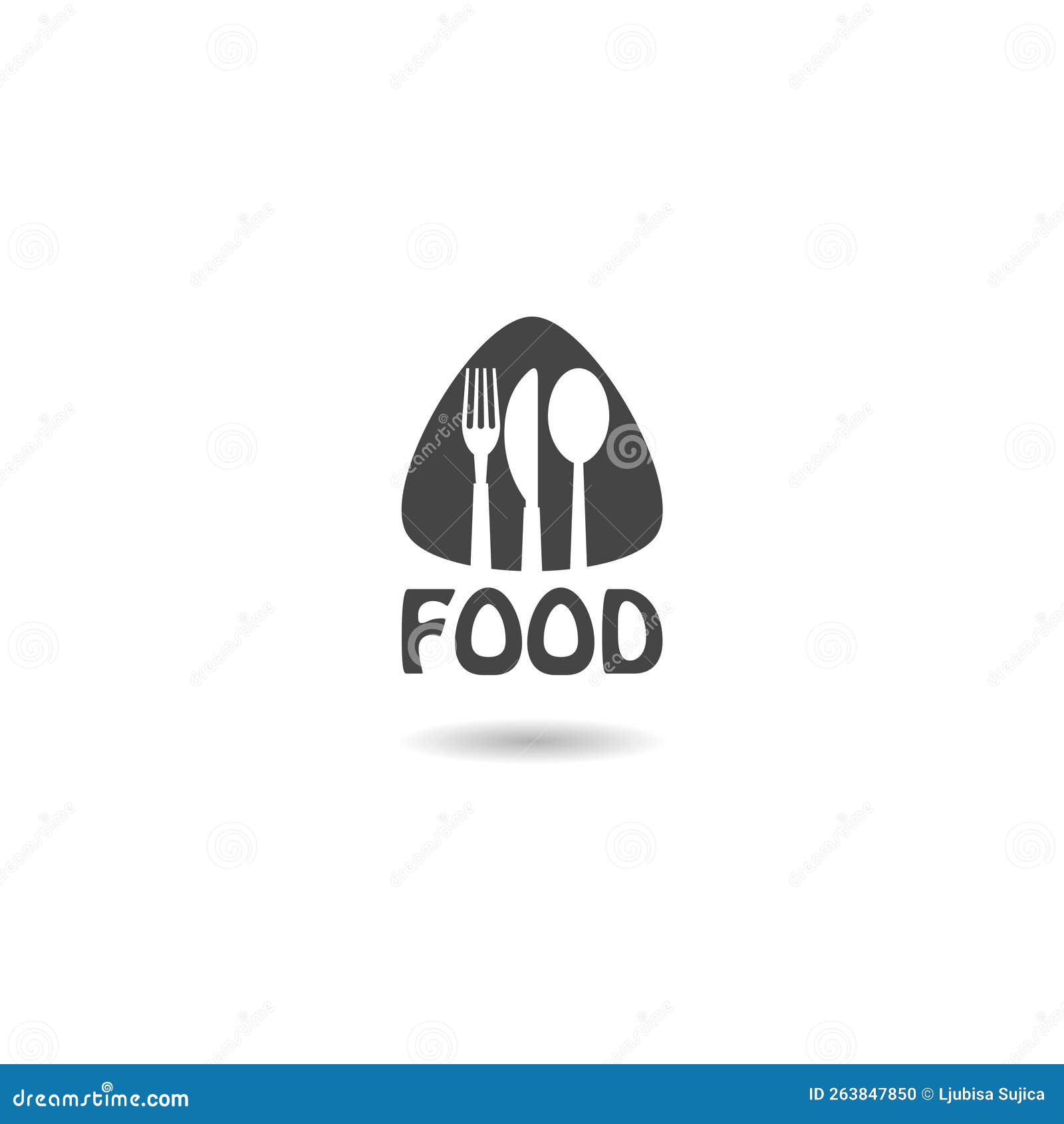 Food logo icon with shadow stock vector. Illustration of element ...