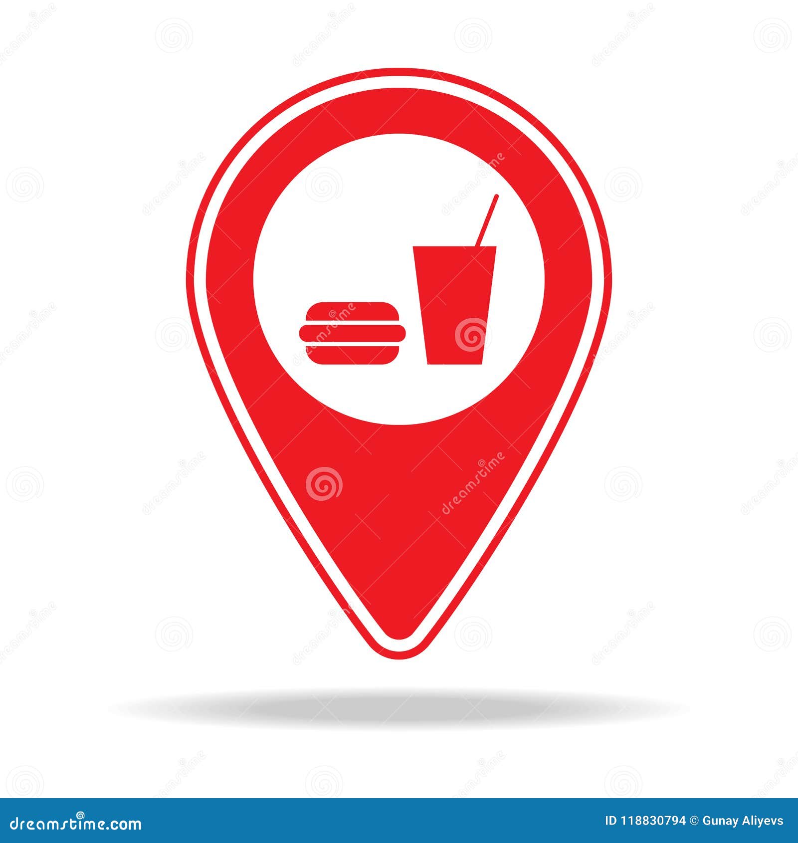 Food Map Pin Icon. Element of Warning Navigation Pin Icon for Mobile ...