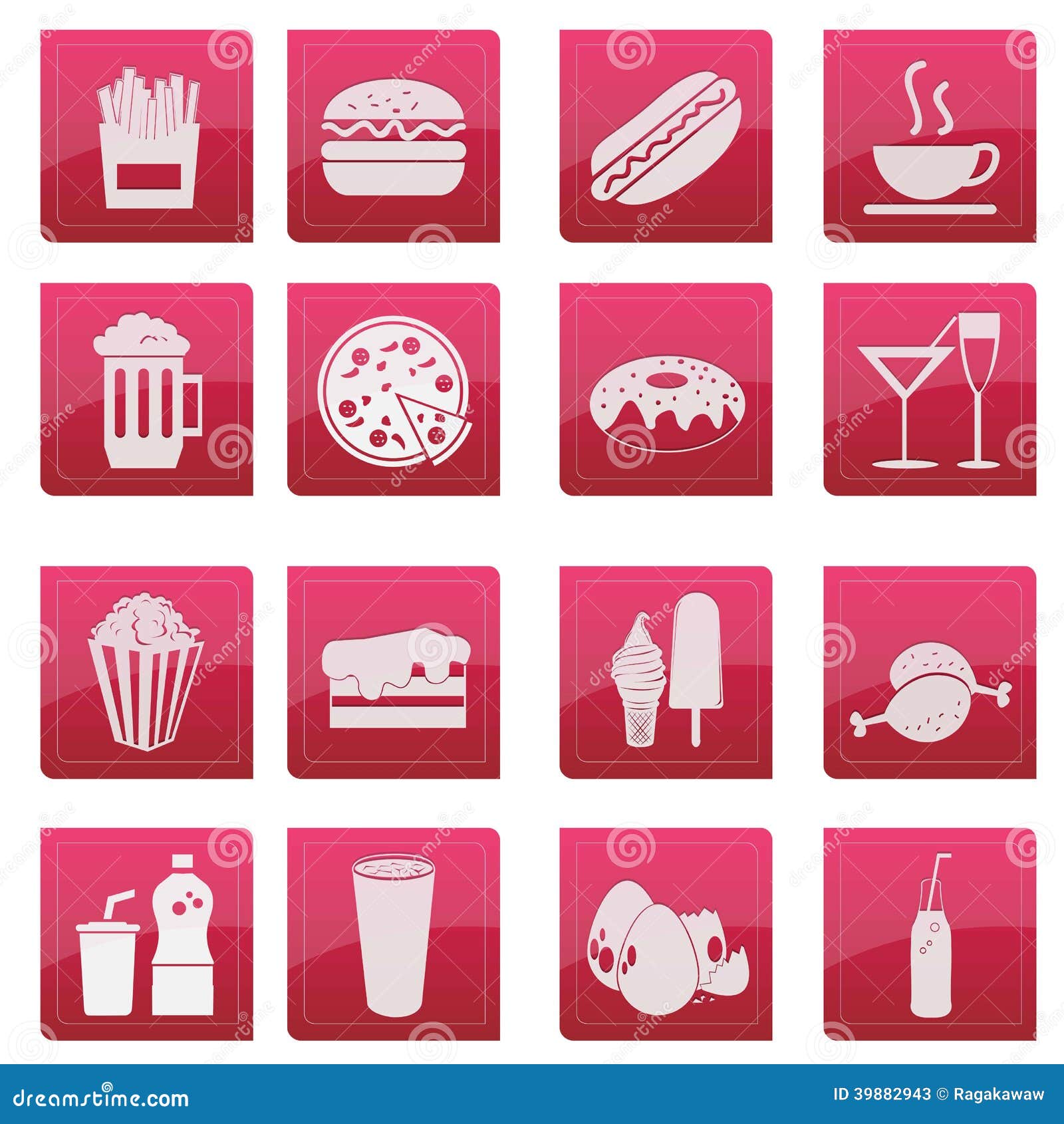 Food Menu Glossy Icon stock illustration. Illustration of carton - 39882943