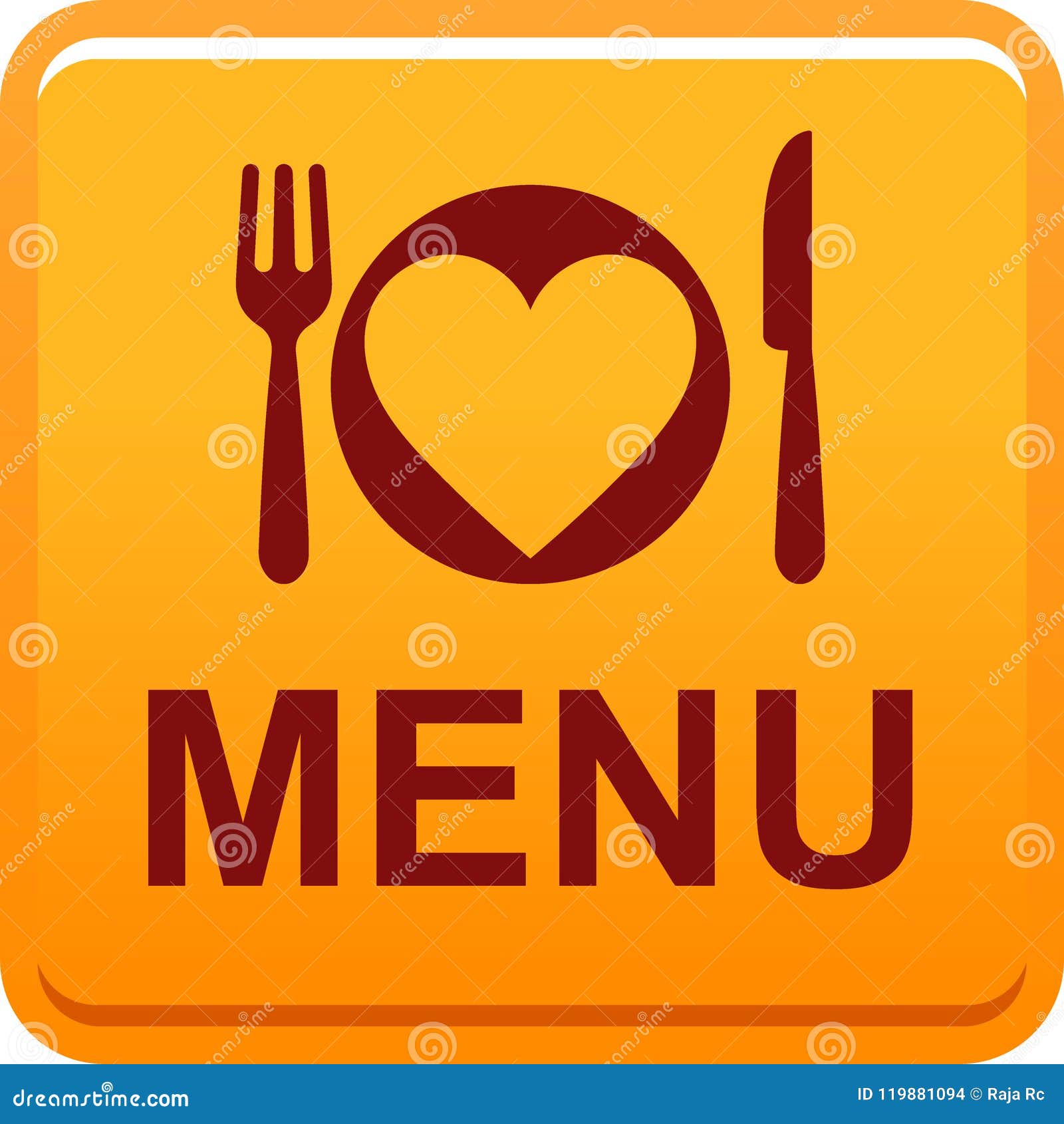 Food menu icon web button stock vector. Illustration of button - 119881094