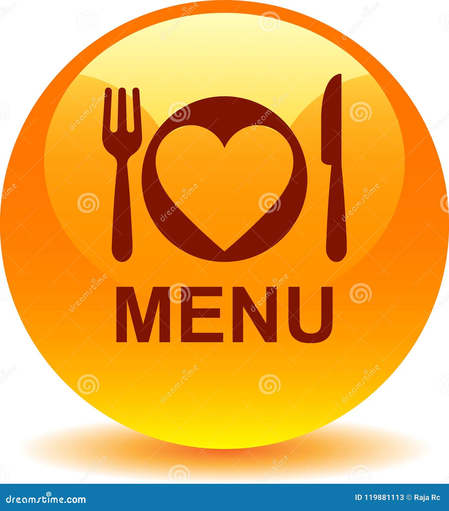 Food menu icon web button stock vector. Illustration of dinner - 119881113