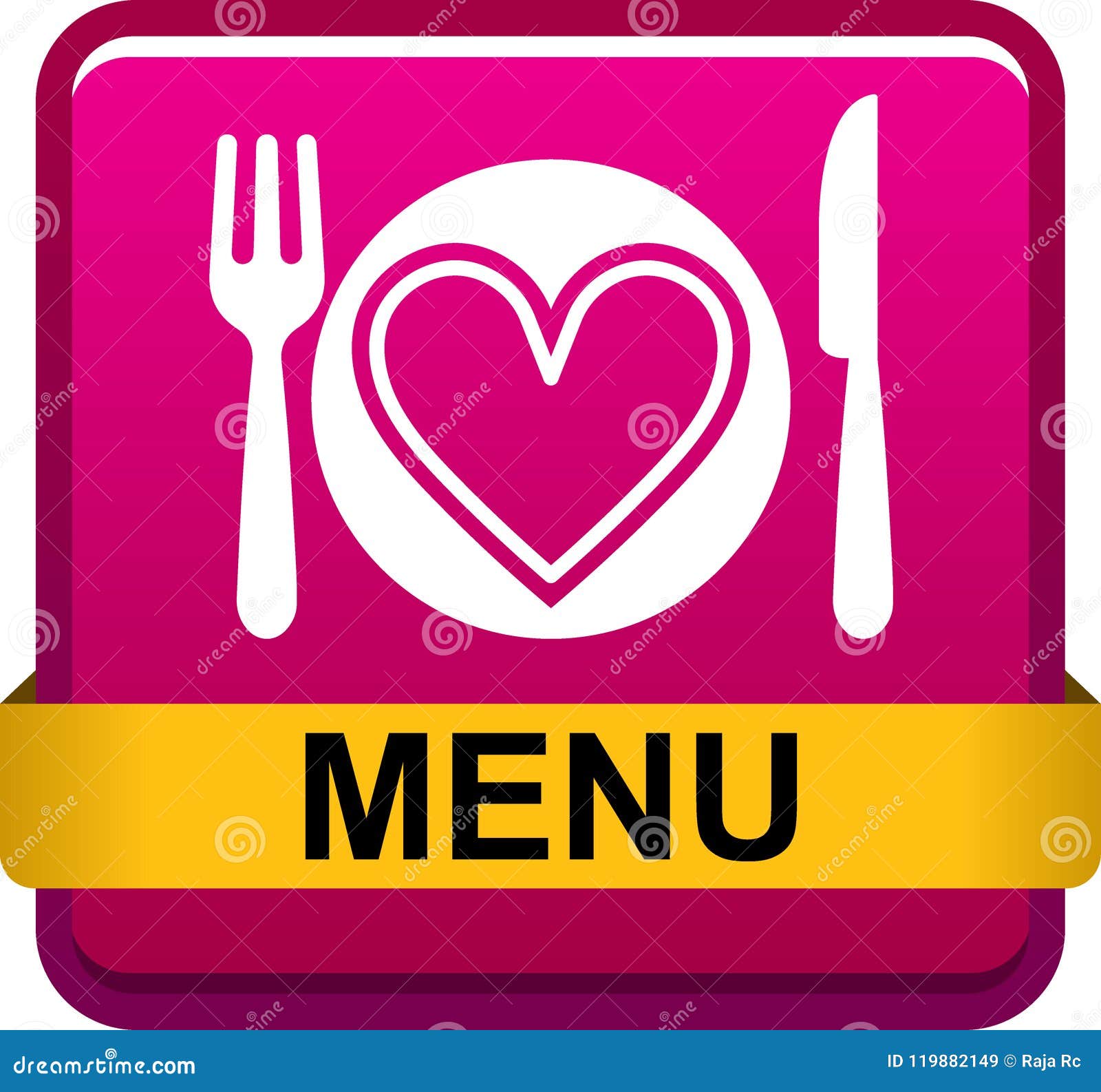 Food menu icon web button stock vector. Illustration of card - 119882149