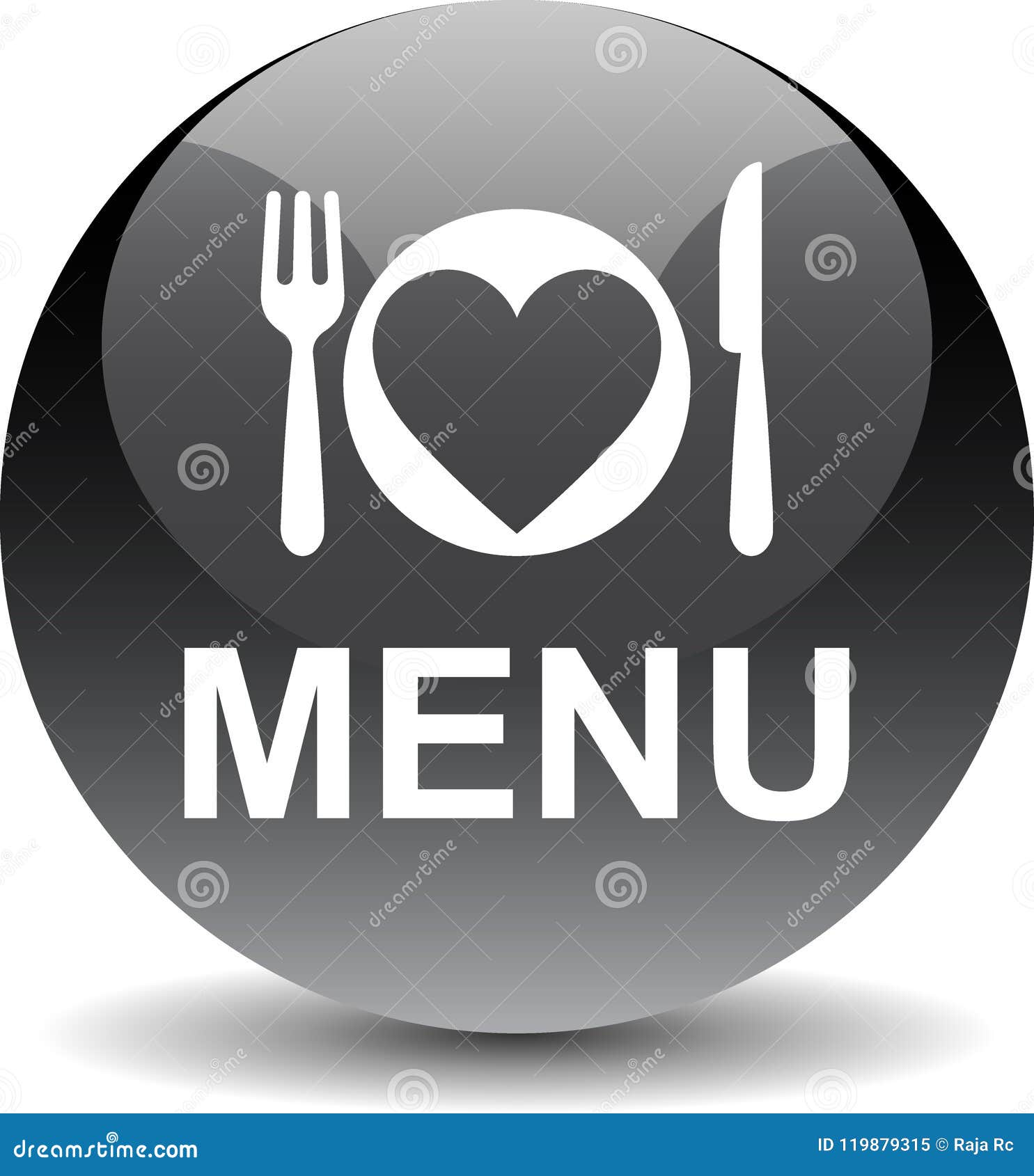 Food menu icon web button stock vector. Illustration of clipart - 119879315