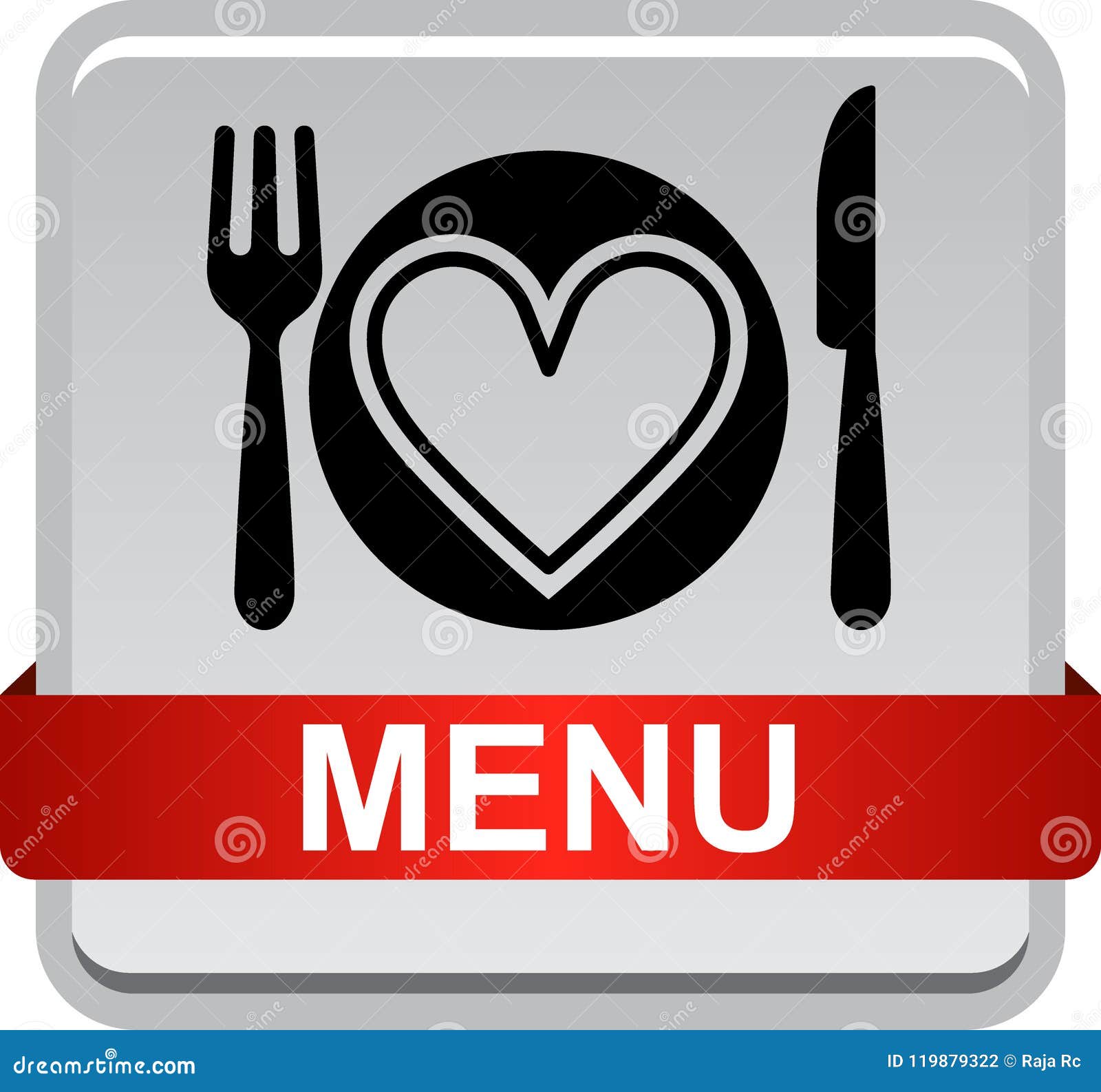 Food menu icon web button stock vector. Illustration of black - 119879322