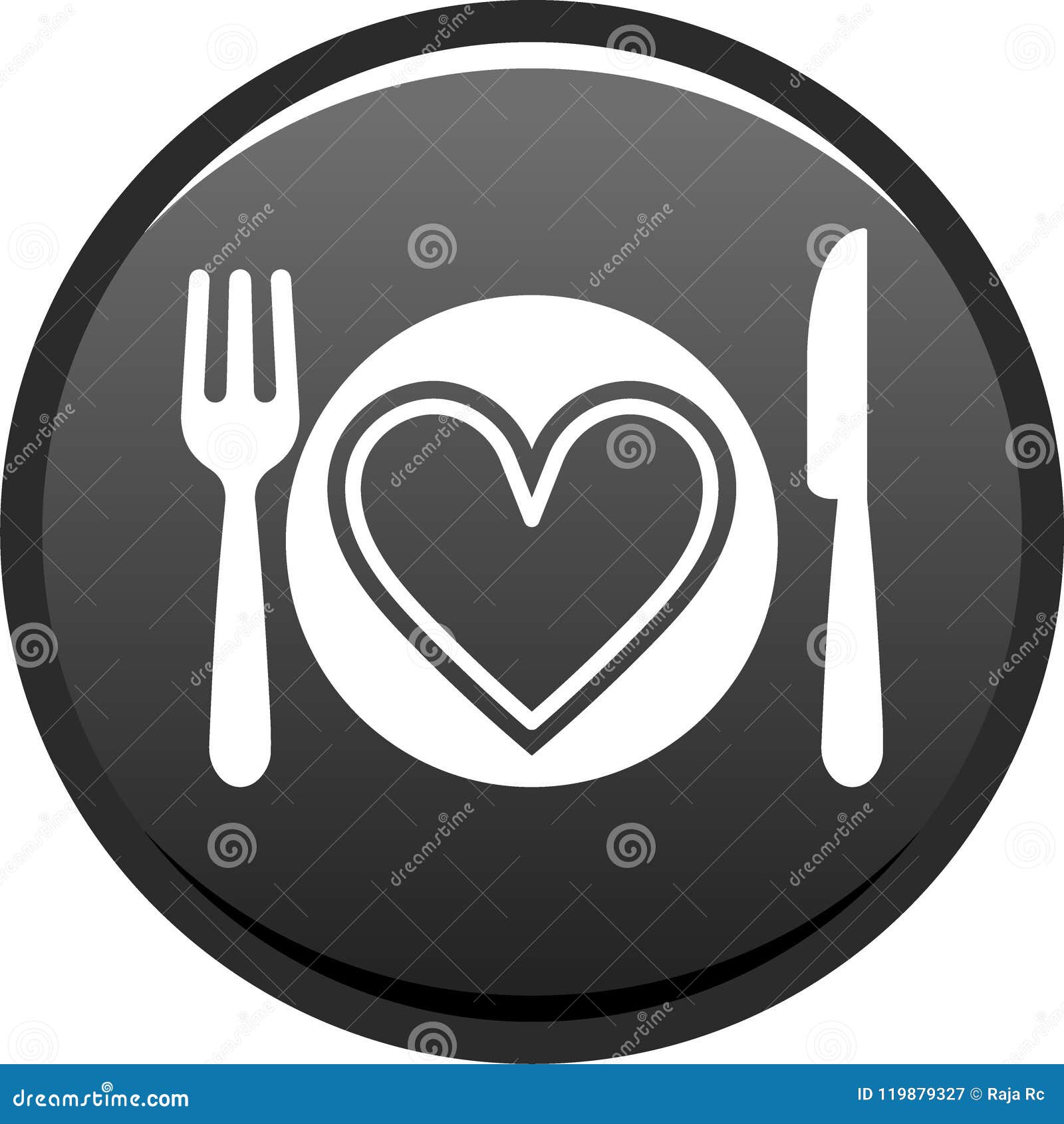 Food menu icon web button stock vector. Illustration of black - 119879327