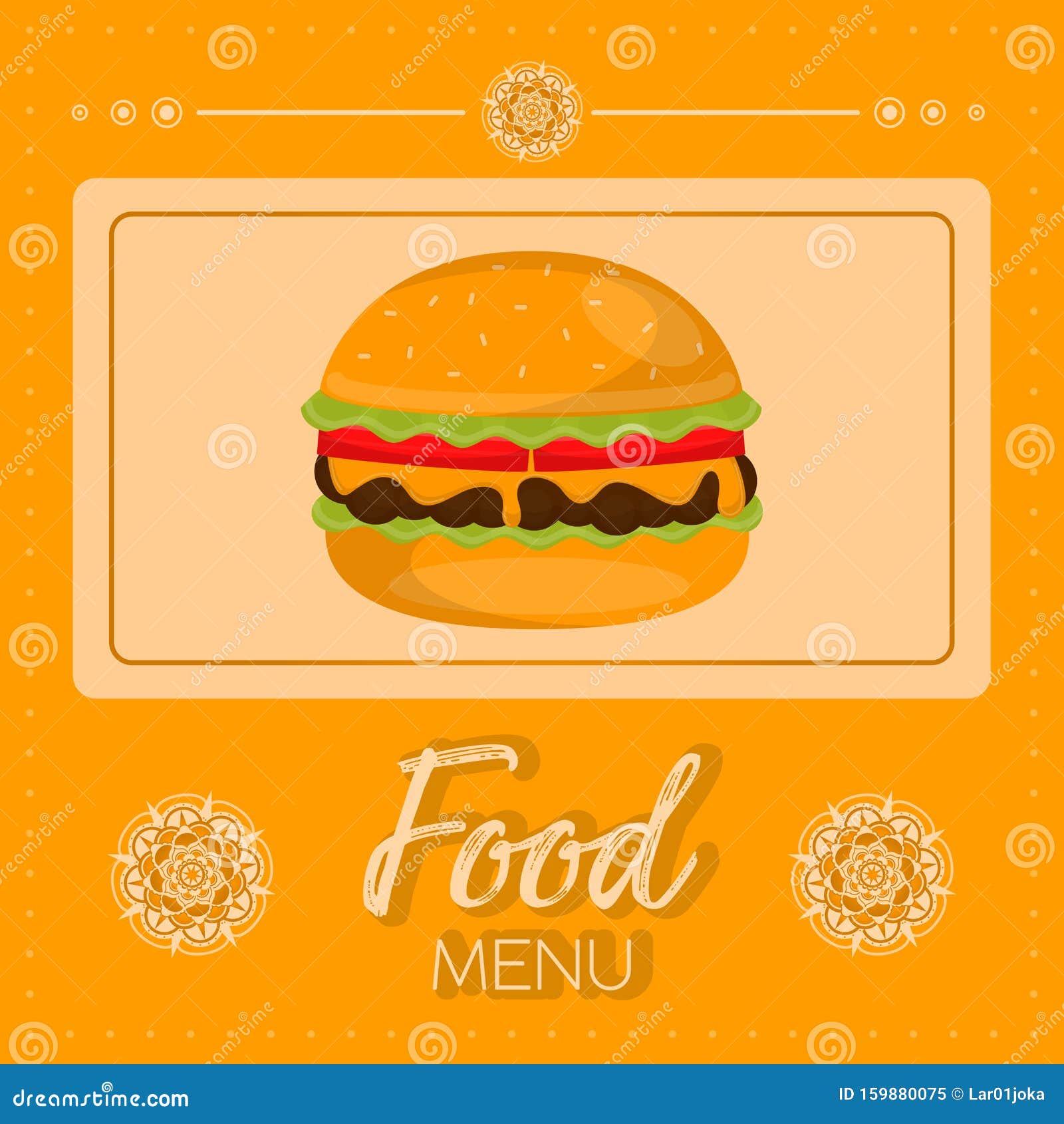 Food menu illustration stock vector. Illustration of vector - 159880075