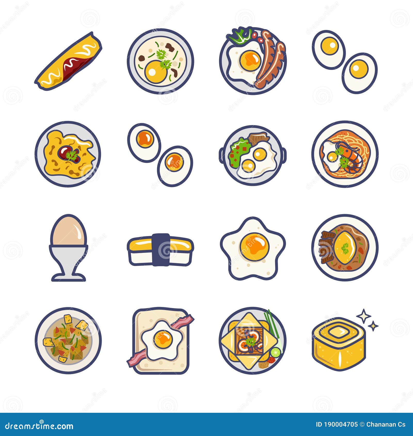 16 Food Menus Made from Eggs Stock Vector - Illustration of bread ...