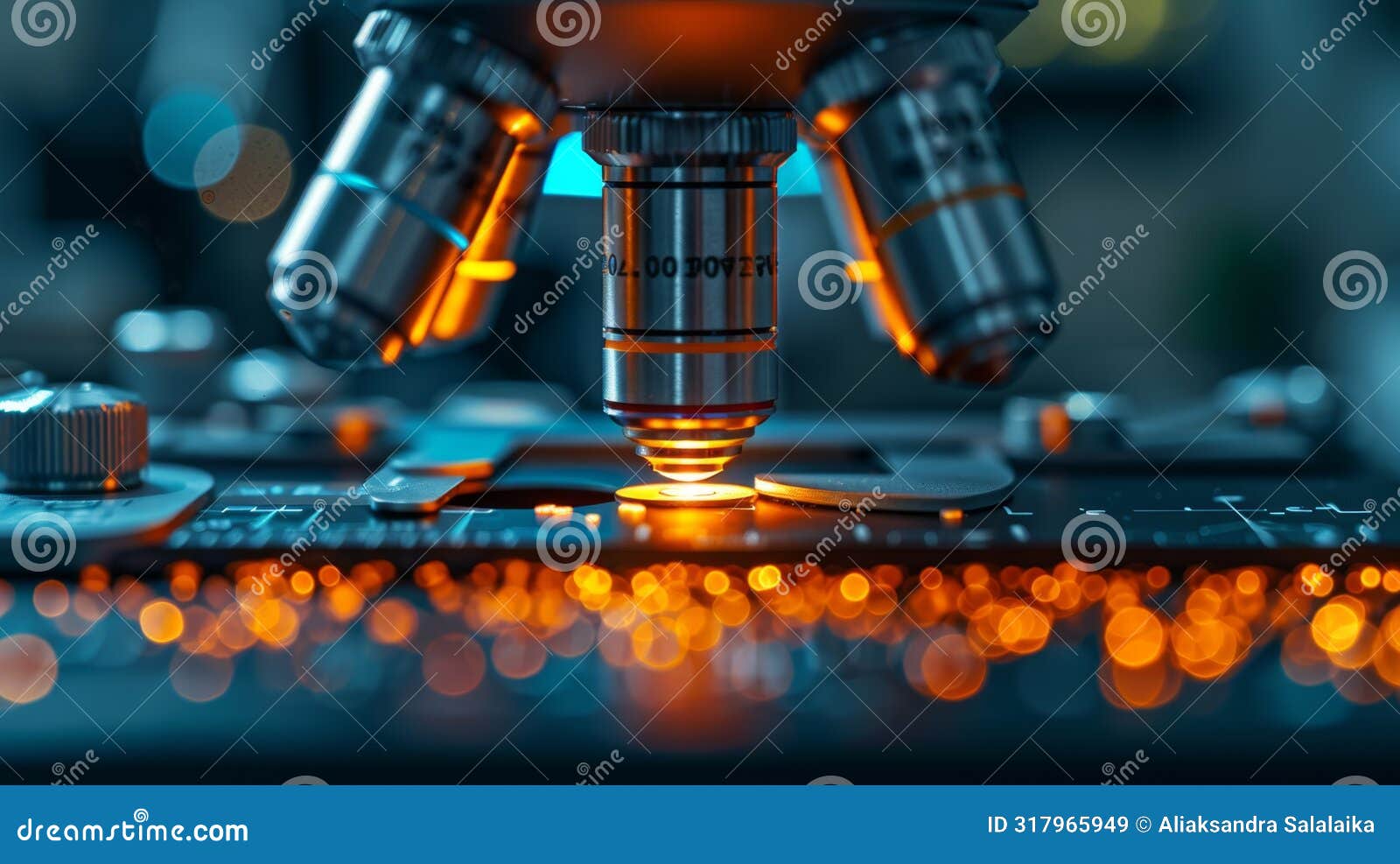 Food Microscopy Technologies, Detailed Image of a High-tech Microscope ...