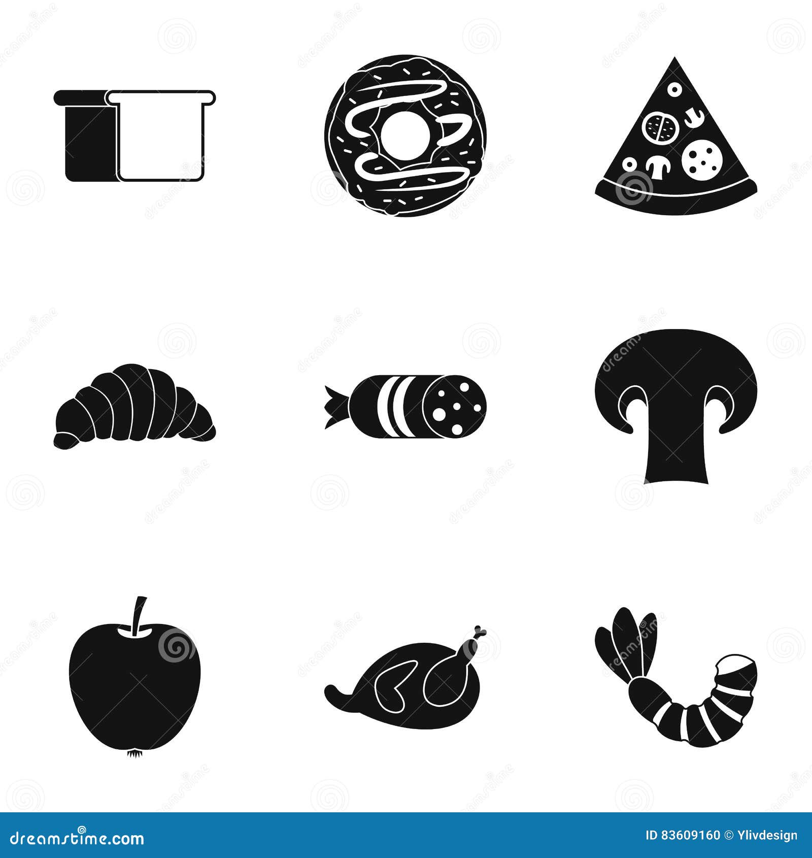 Food in Morning Icons Set, Simple Style Stock Vector - Illustration of ...
