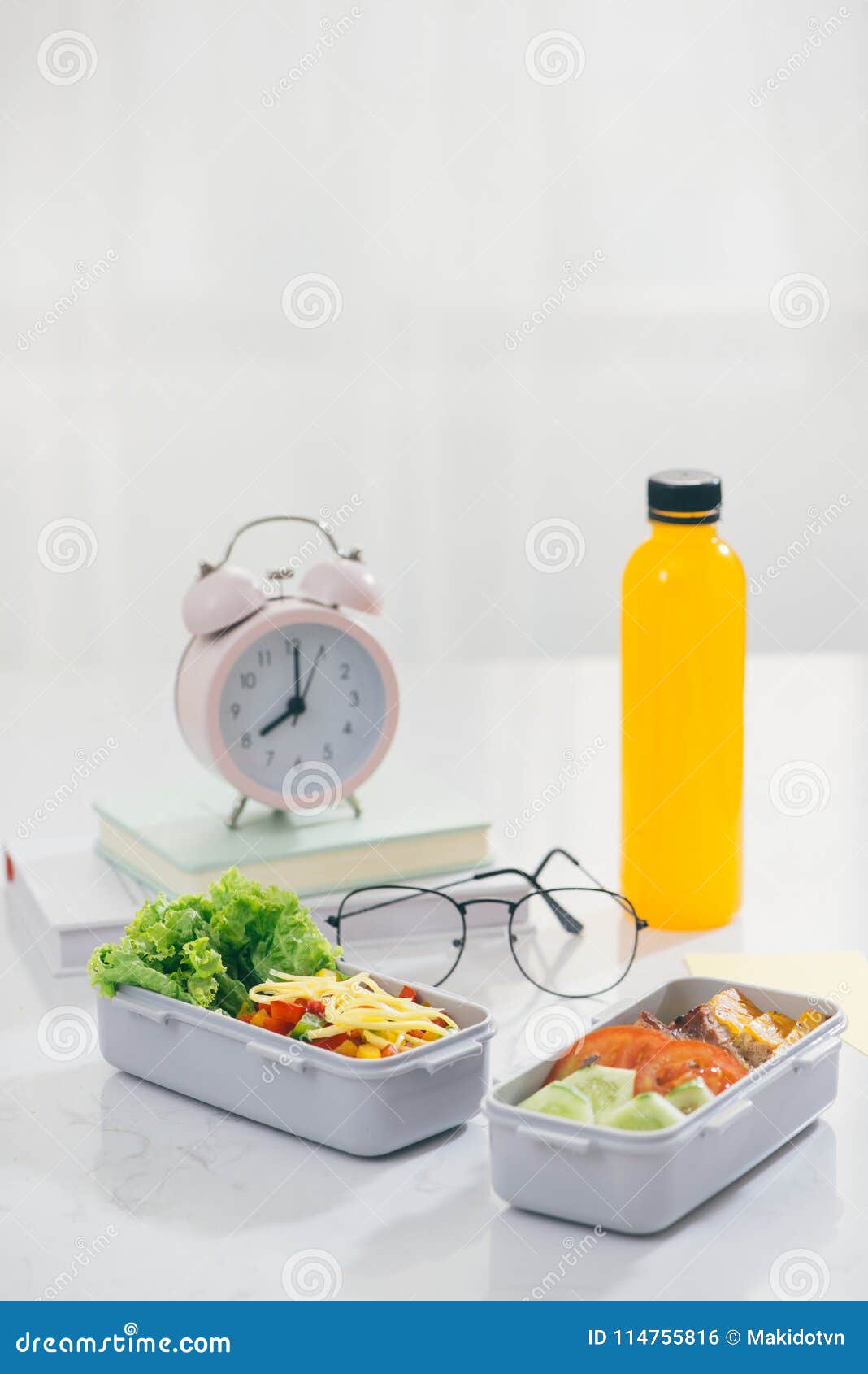 Food in the Office. Healthy Lunch for Work. Stock Photo - Image of ...