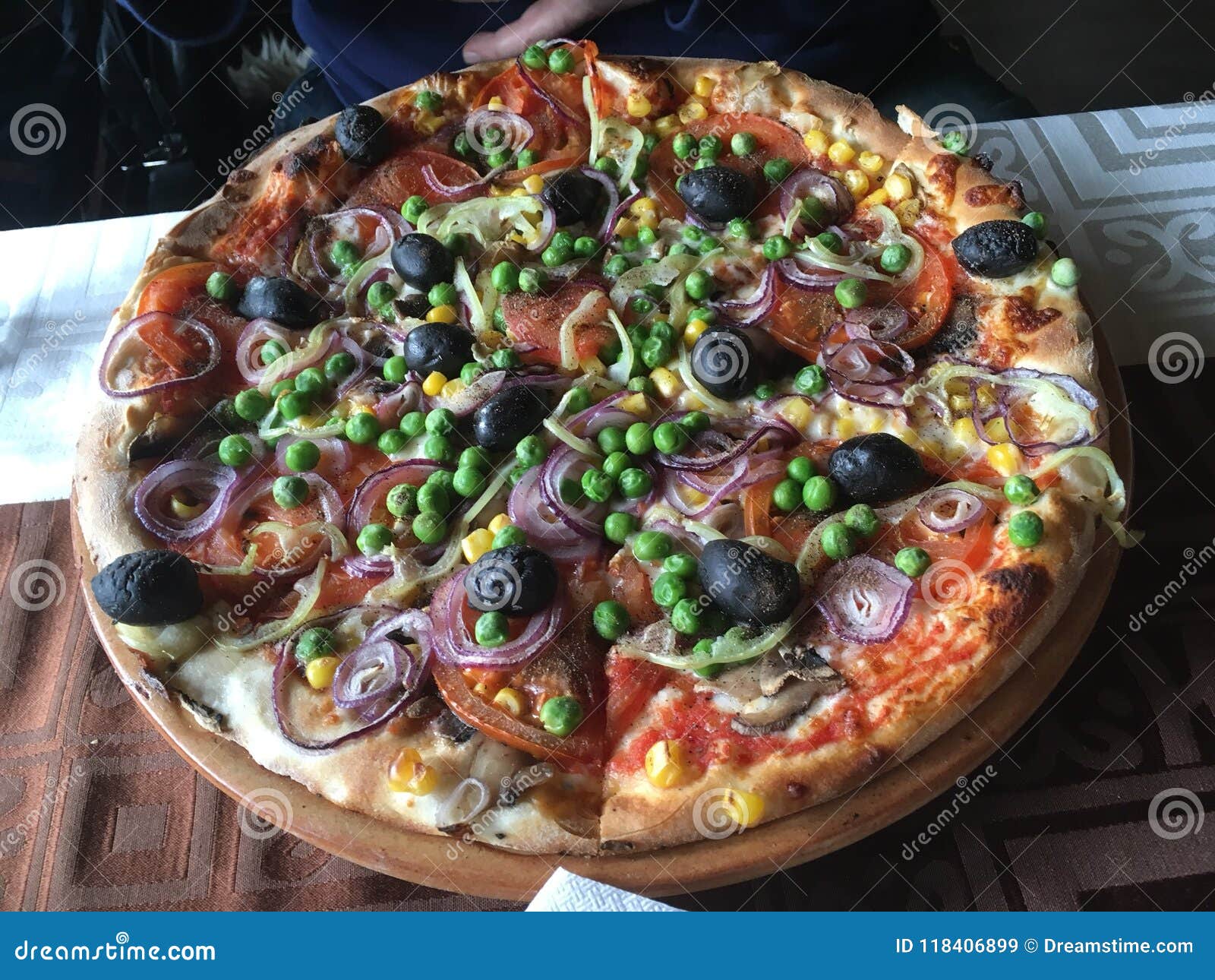 Pizza and peas stock image. Image of food, romania, oradea - 118406899