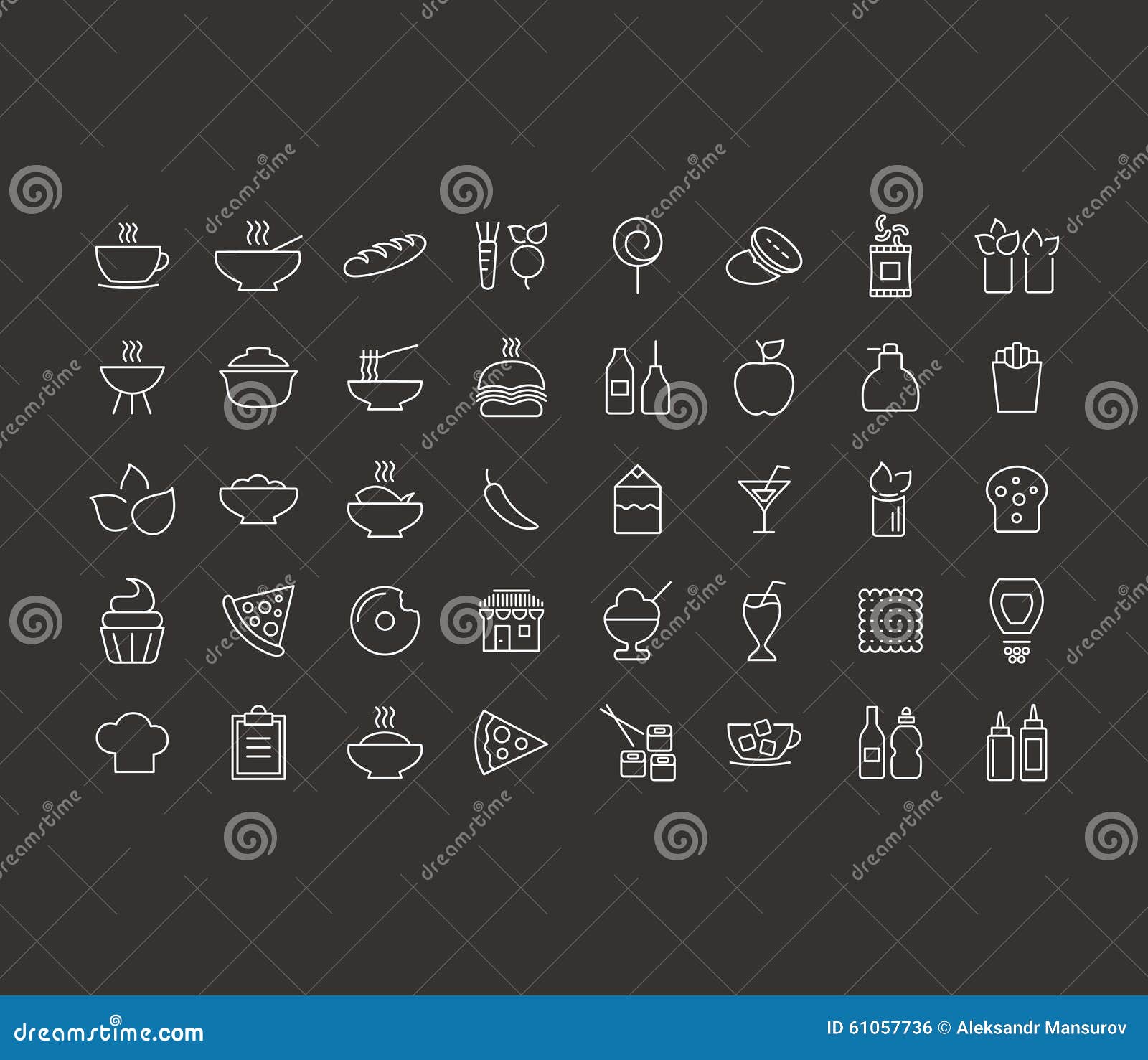 Food outline icon stock vector. Illustration of bread - 61057736