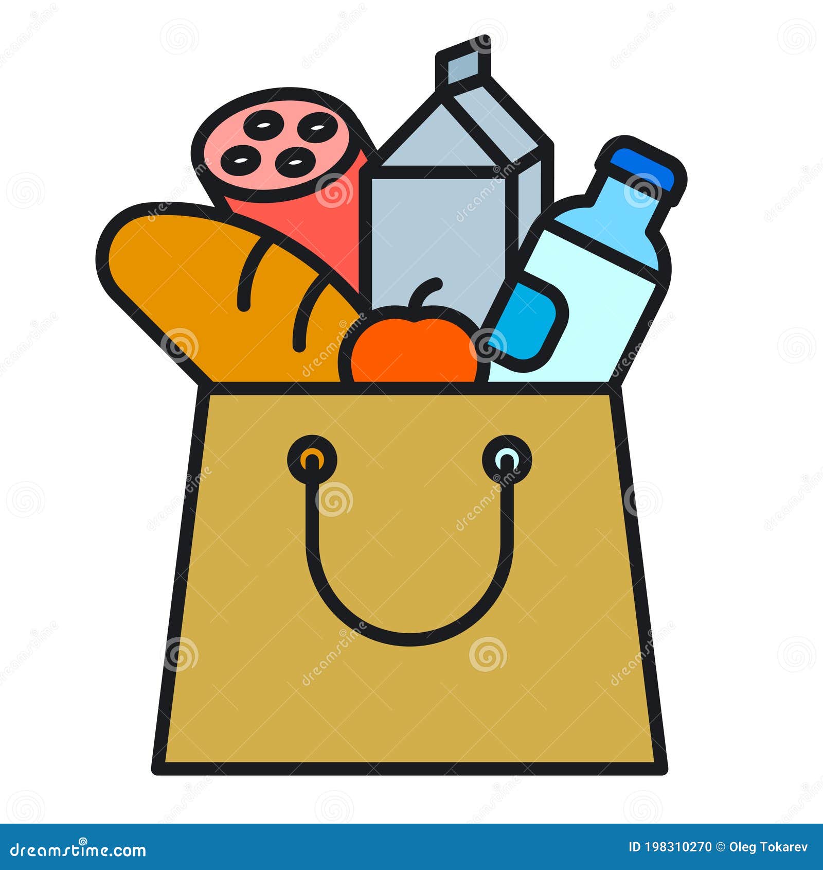 Food pack icon stock vector. Illustration of full, packaging - 198310270
