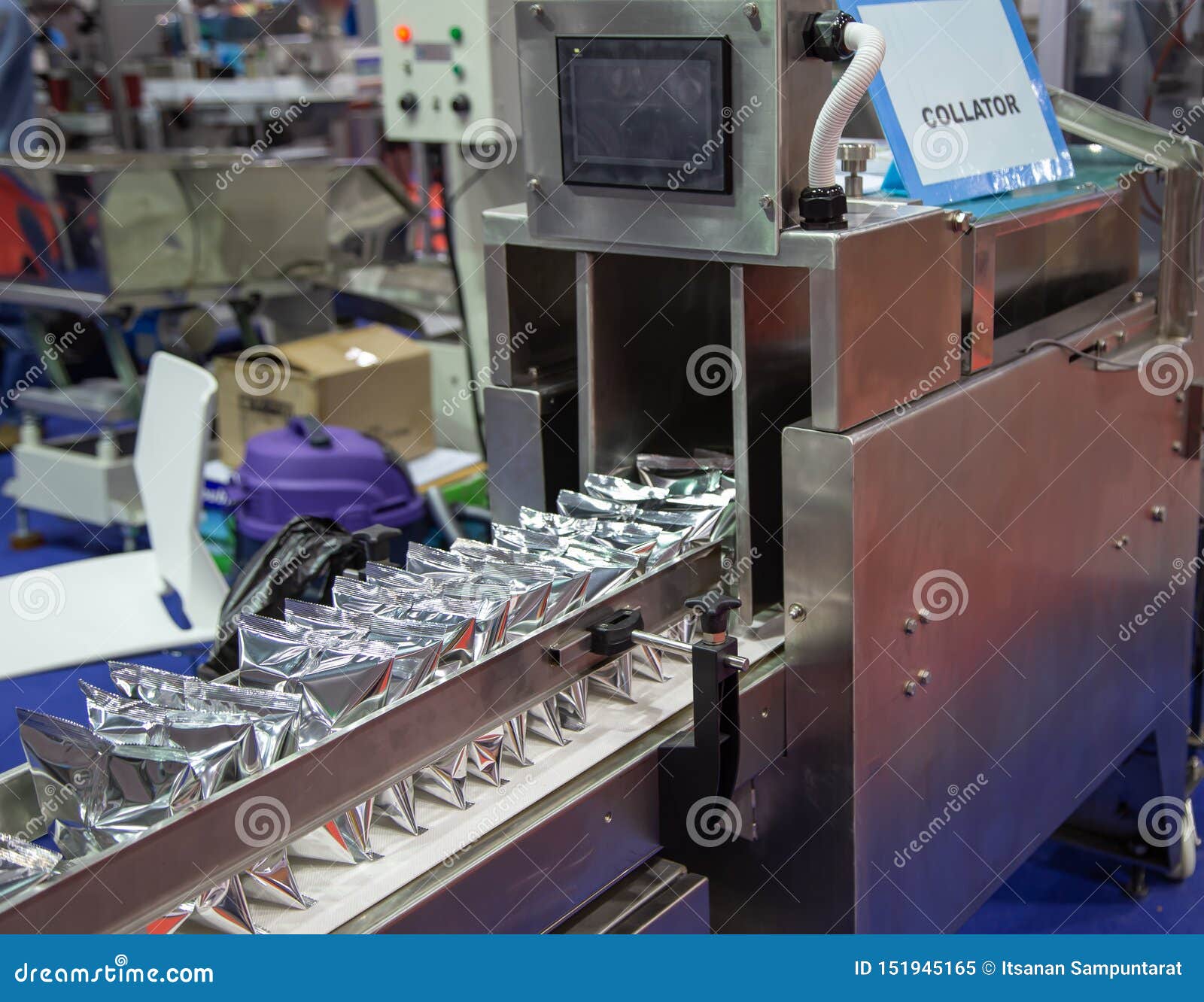 Food Package Collector Machine Stock Image - Image of manufacturing ...