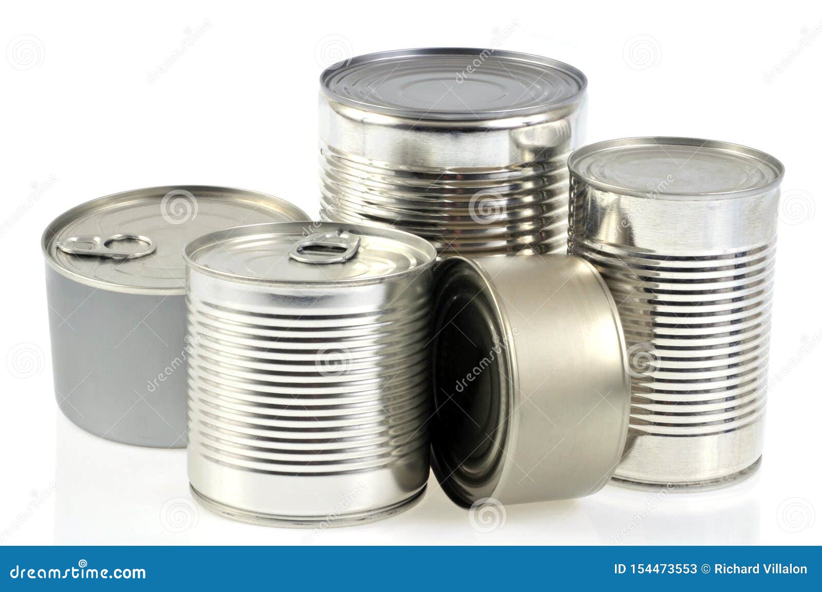 Cans of Different Sizes on a White Background Stock Image - Image of ...
