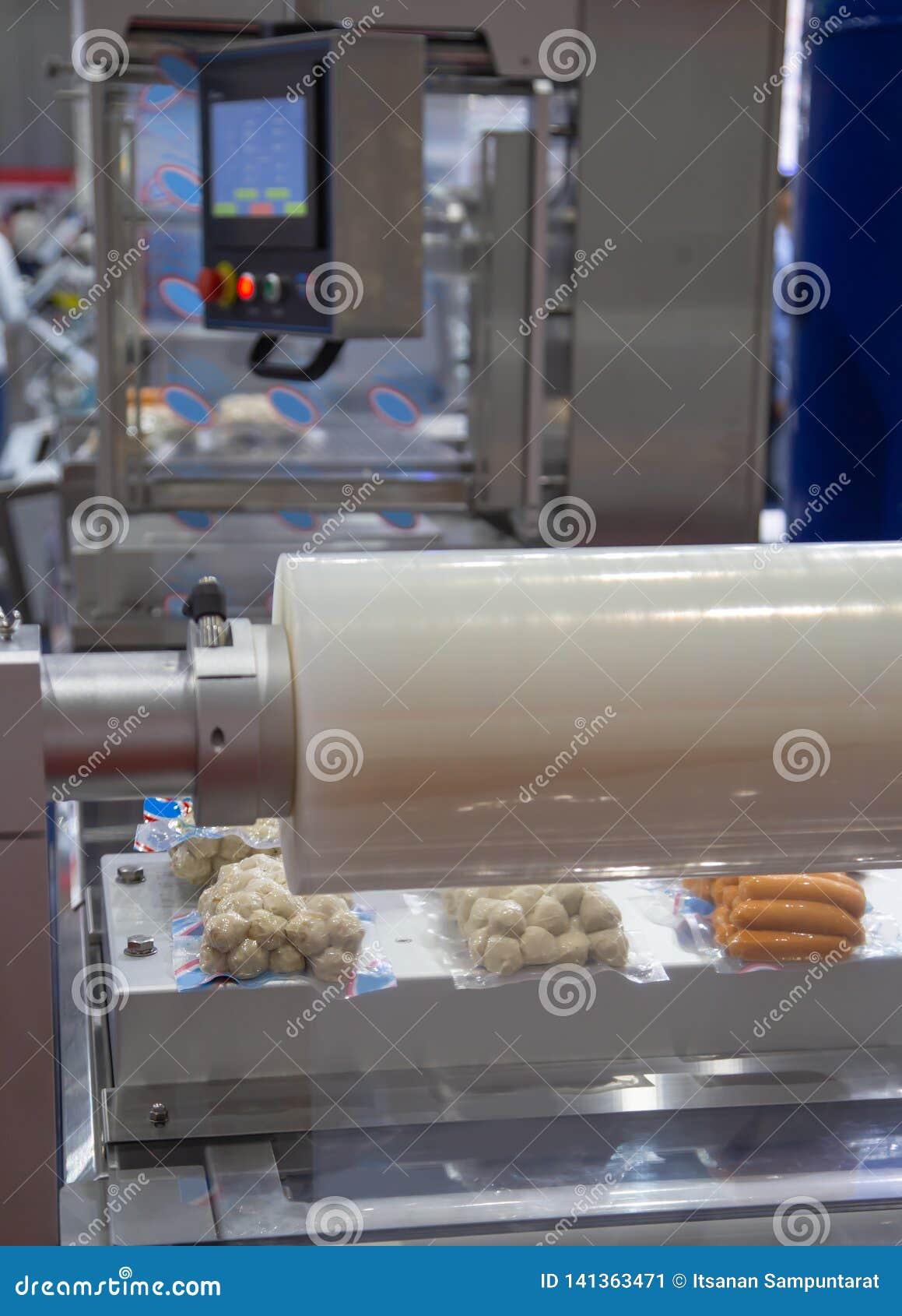Food packing machine stock image. Image of control, package - 141363471