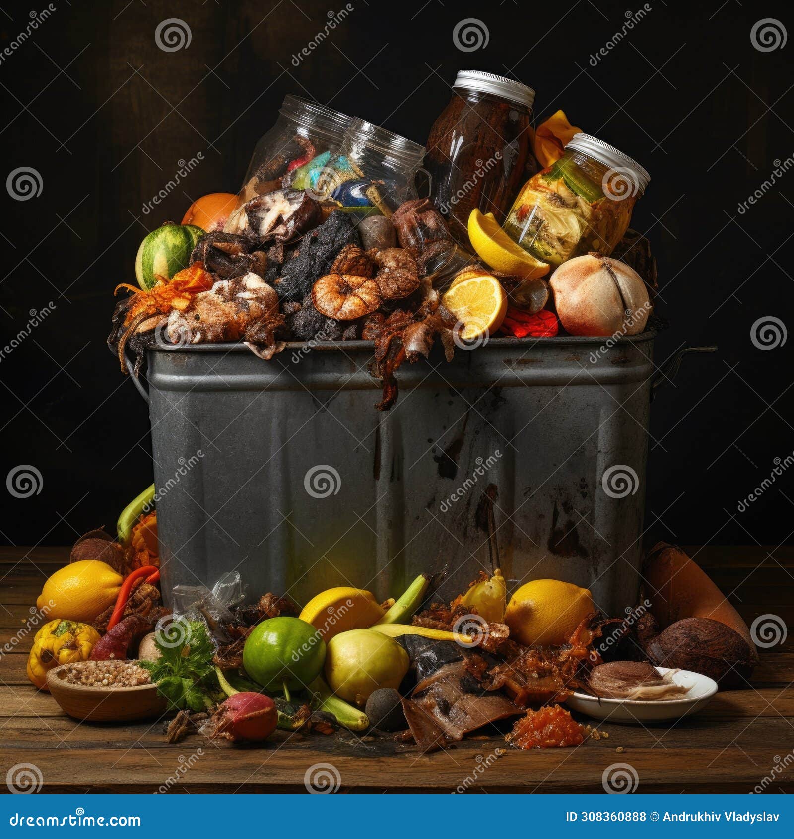 Food in Perfect State in a Dumpster, Representing Food Waste Stock ...