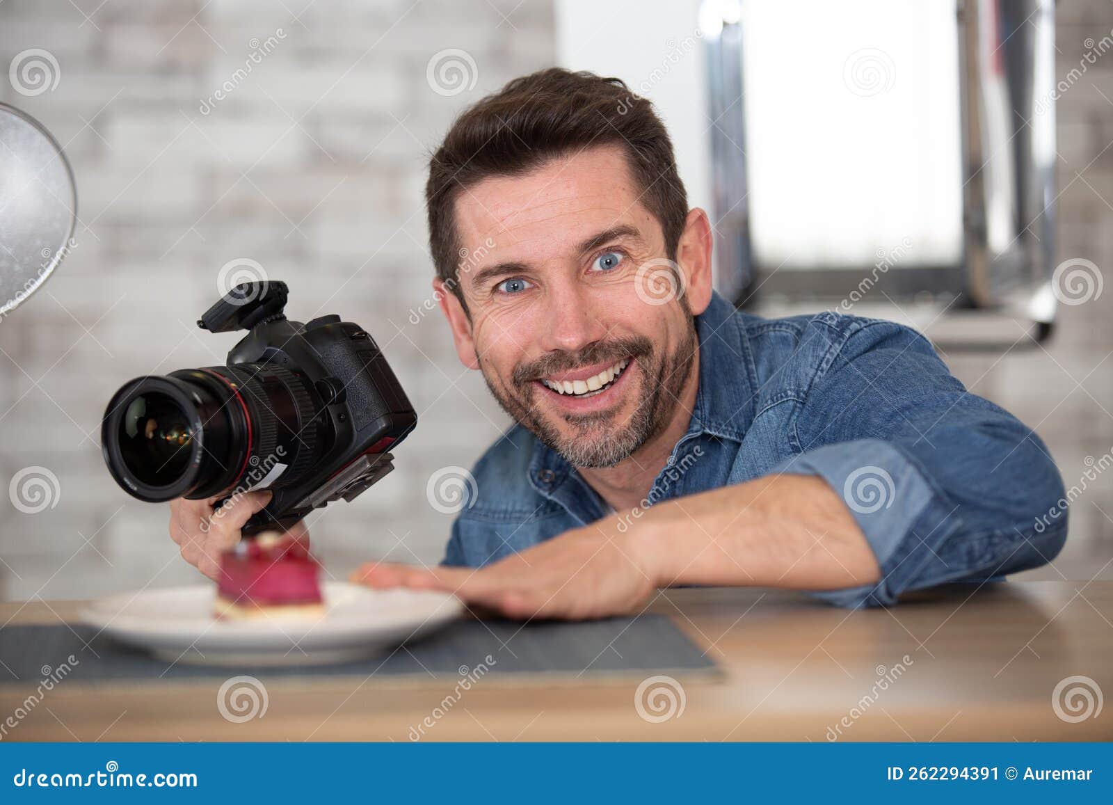 Food Photographer Smiling at Camera Stock Image - Image of adult, sugar ...