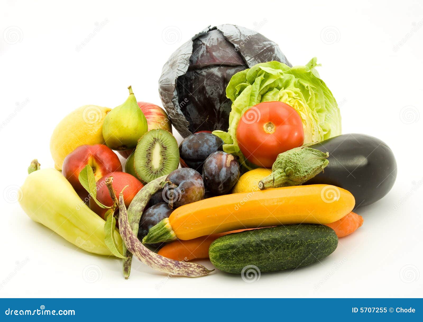 Food pile stock image. Image of isolated, plum, cucumber - 5707255