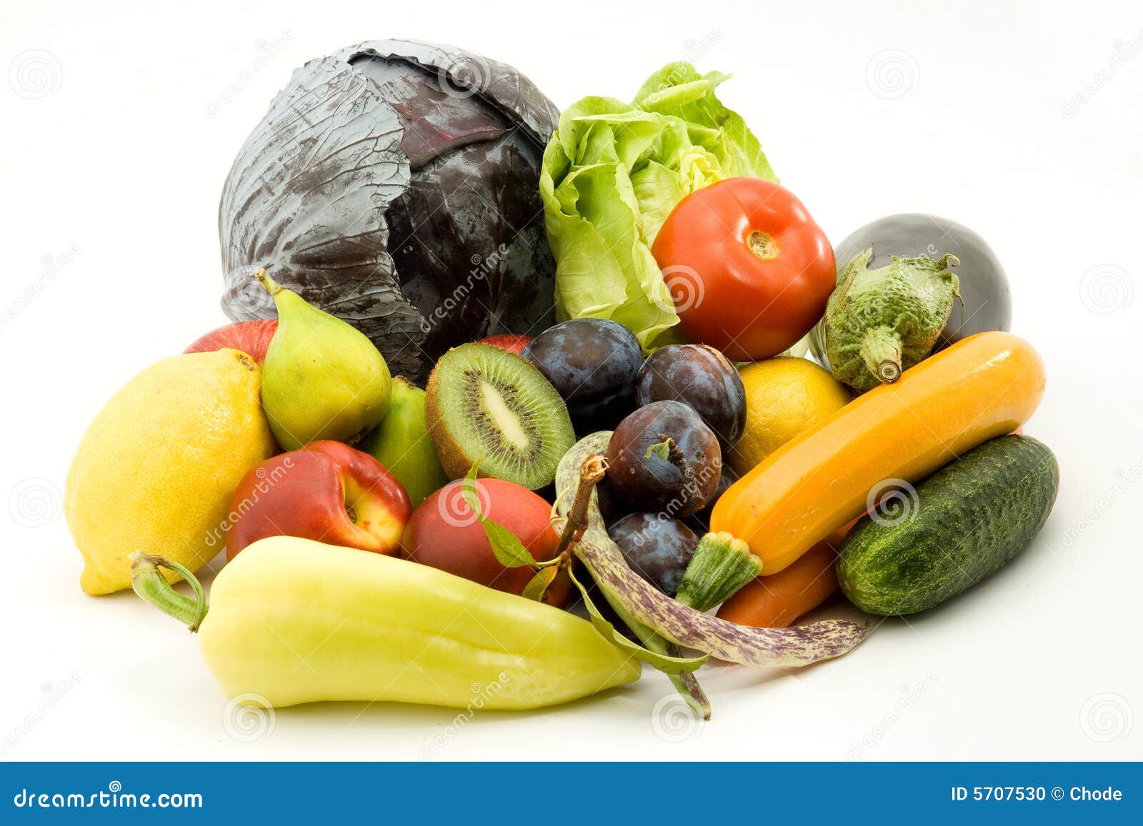 Food pile stock photo. Image of isolated, kiwi, cucumber - 5707530