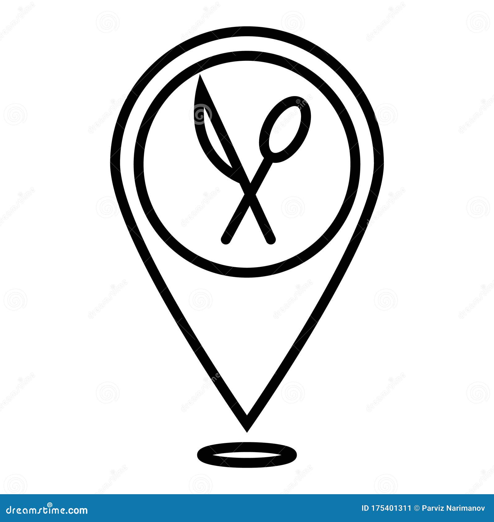 Food Pin Icon. Food Pointer, Restaurant Symbol Stock Vector ...