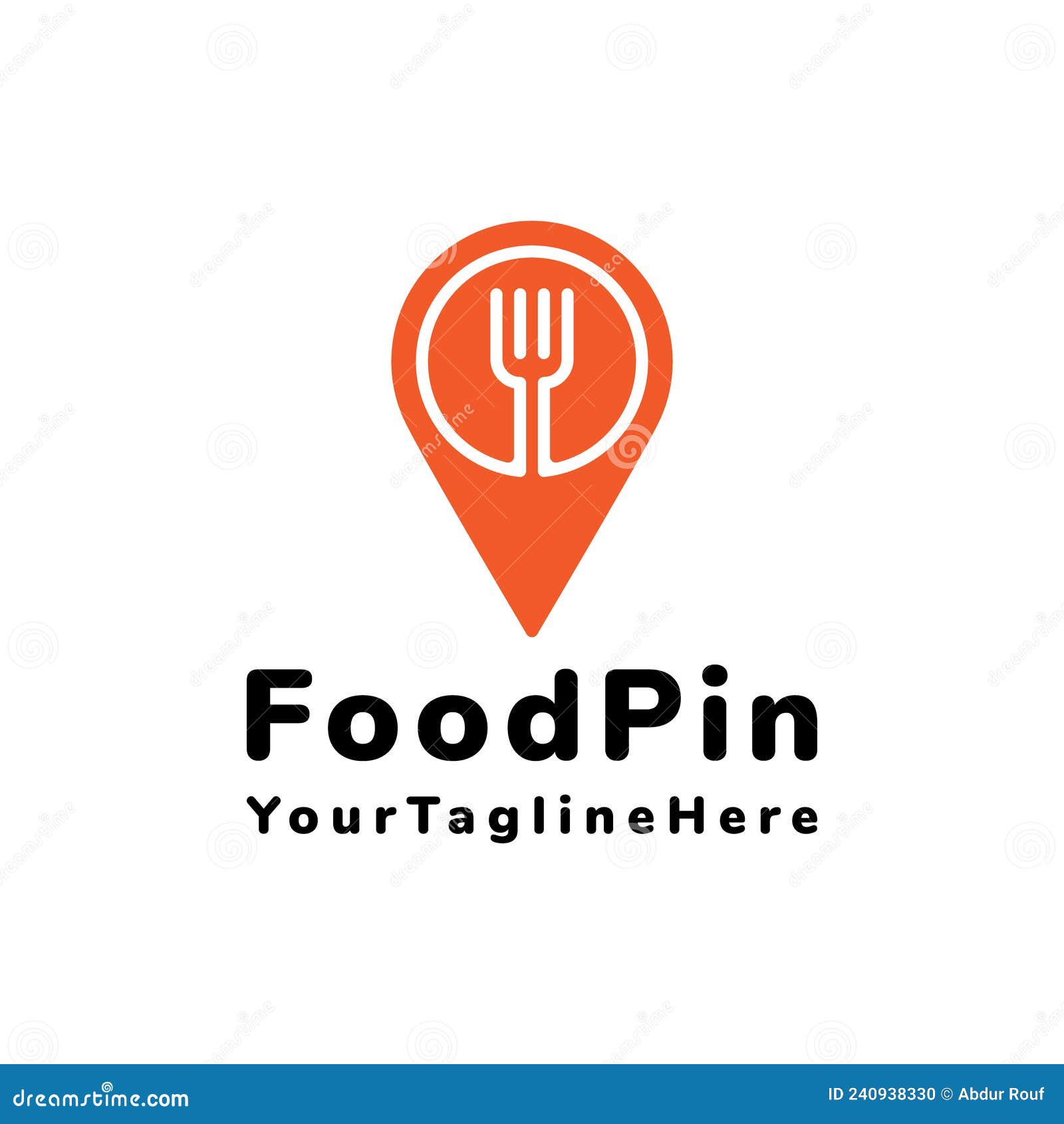 Food Pin Vector Logo Design Concept Stock Vector - Illustration of cook ...
