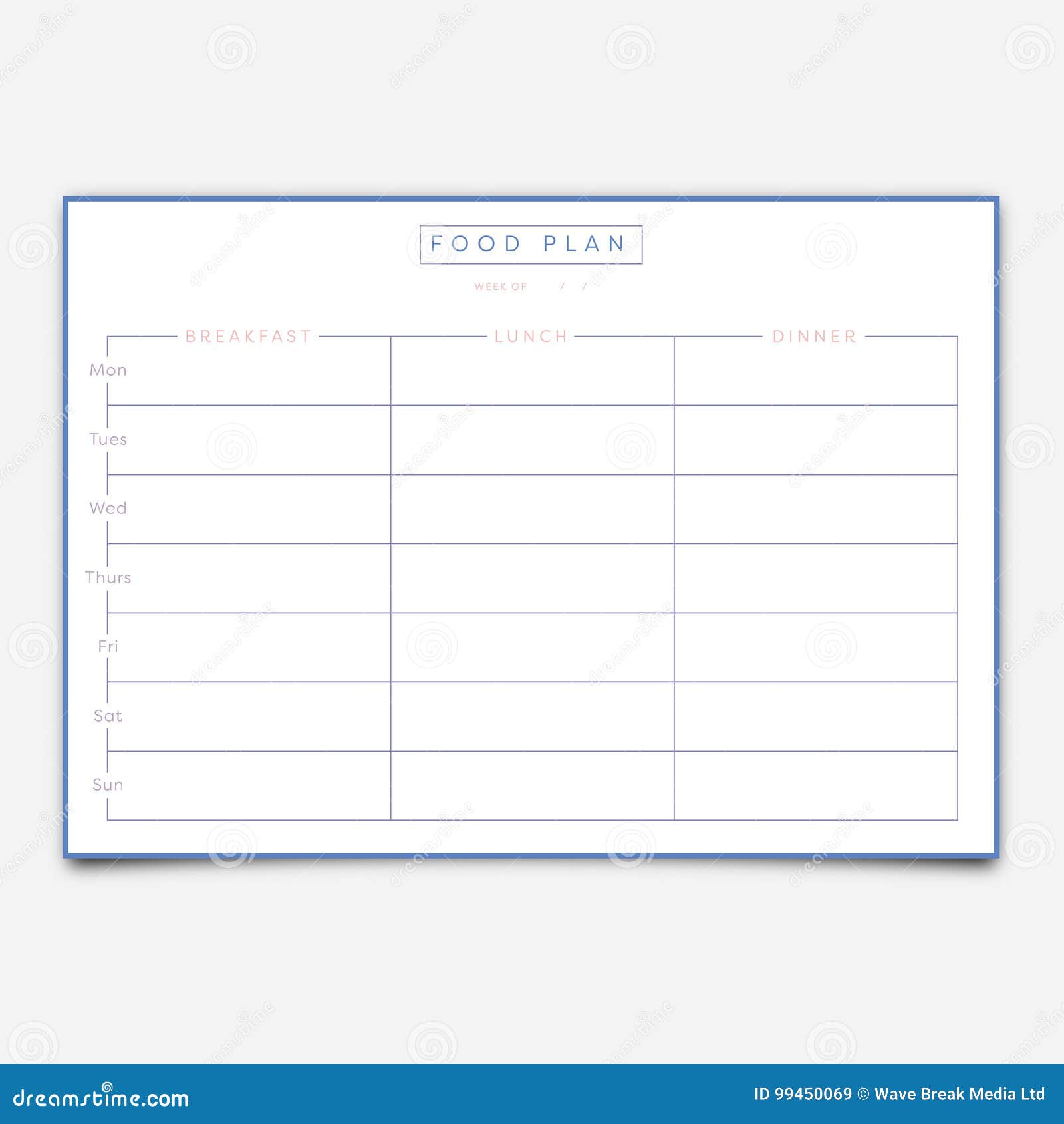 Food planner template stock vector. Illustration of background - 99450069