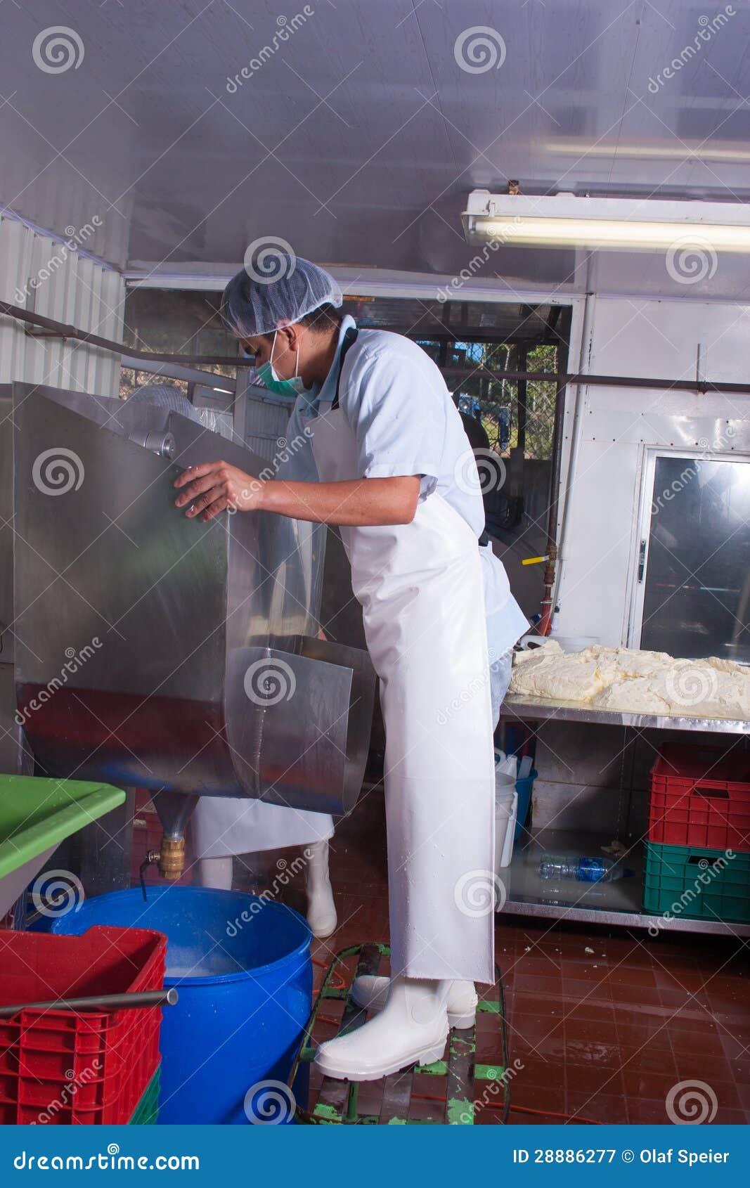 Food plant worker stock image. Image of mask, operator - 28886277