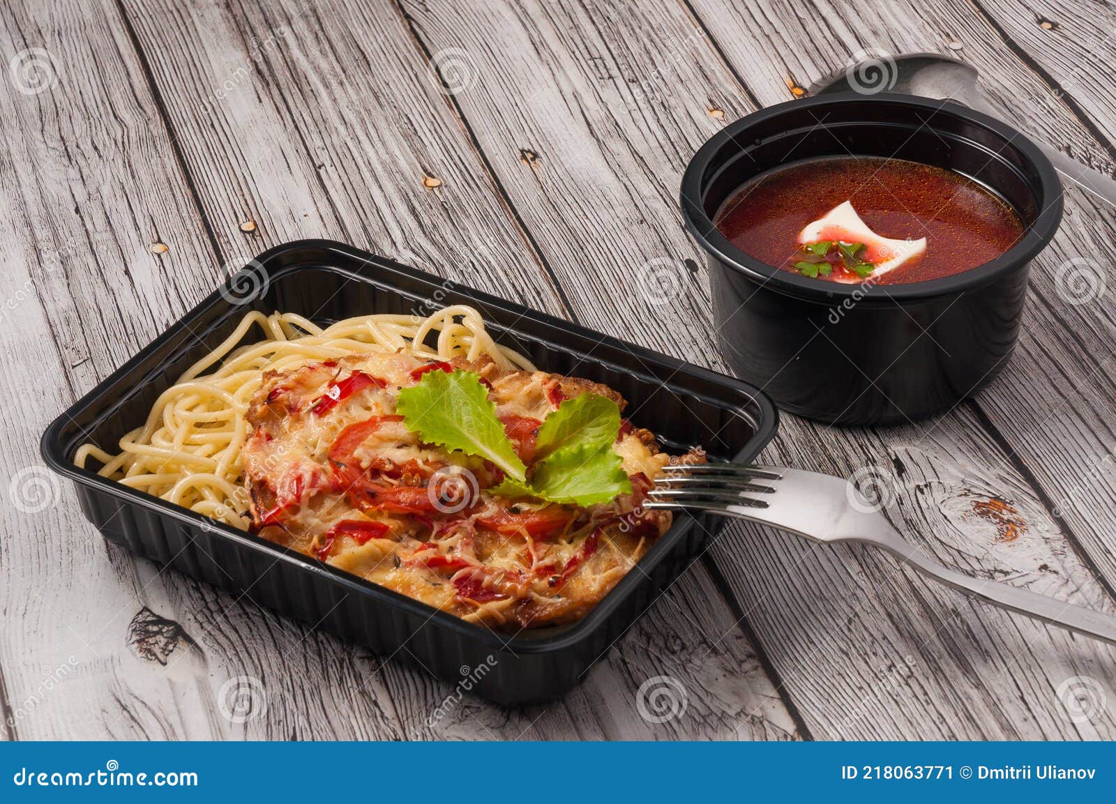 Food in Plastic Containers. Concept: Food Delivery Stock Image - Image ...