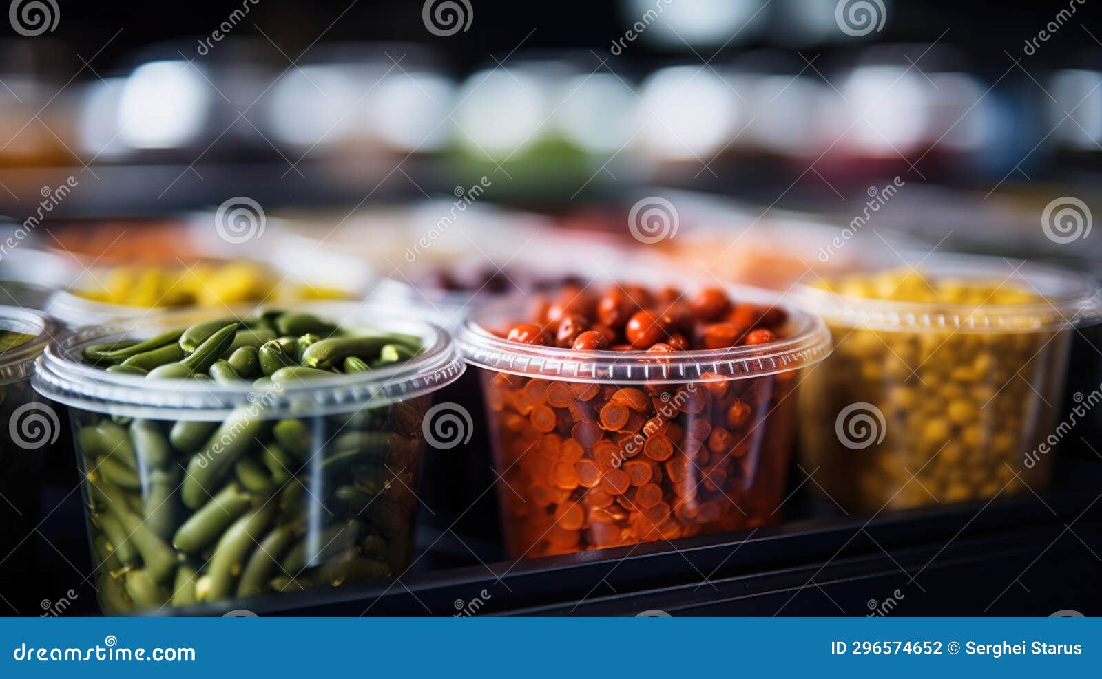 Food in Plastic Containers on Display, AI Stock Photo - Image of food ...