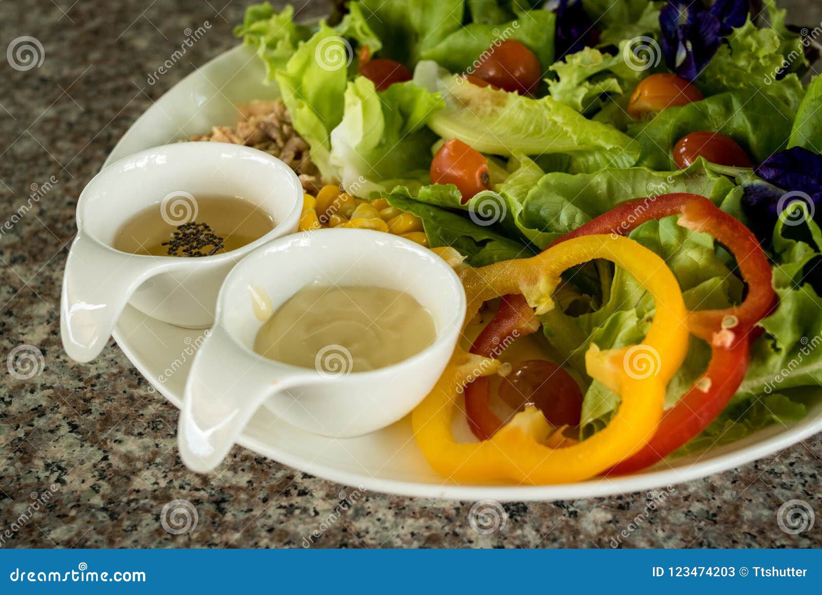 Food on the plate. stock image. Image of protein, dressing - 123474203