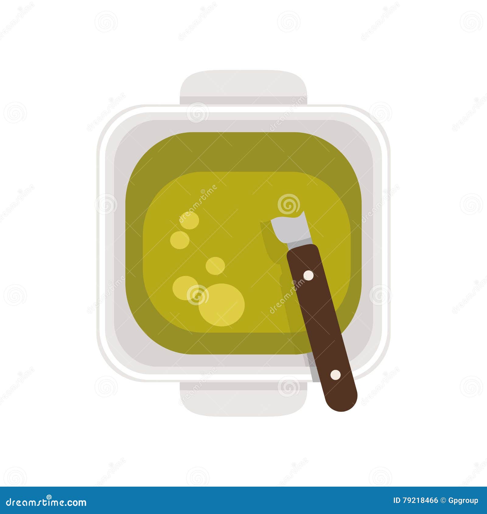 Food Plate with Green Sauce Stock Vector - Illustration of cilantro ...