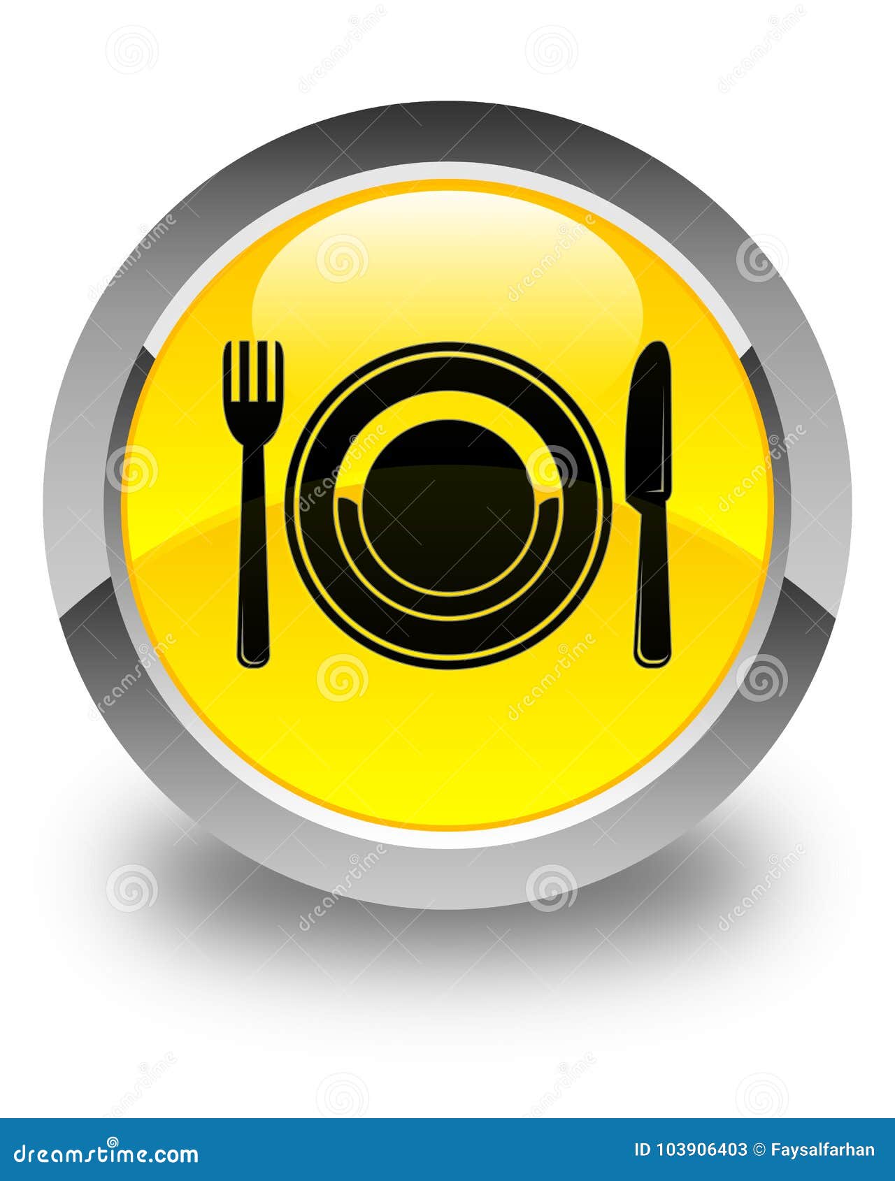 Food Plate Icon Glossy Yellow Round Button Stock Illustration ... Food Plate Icon Glossy Yellow Round Button Stock Illustration ...