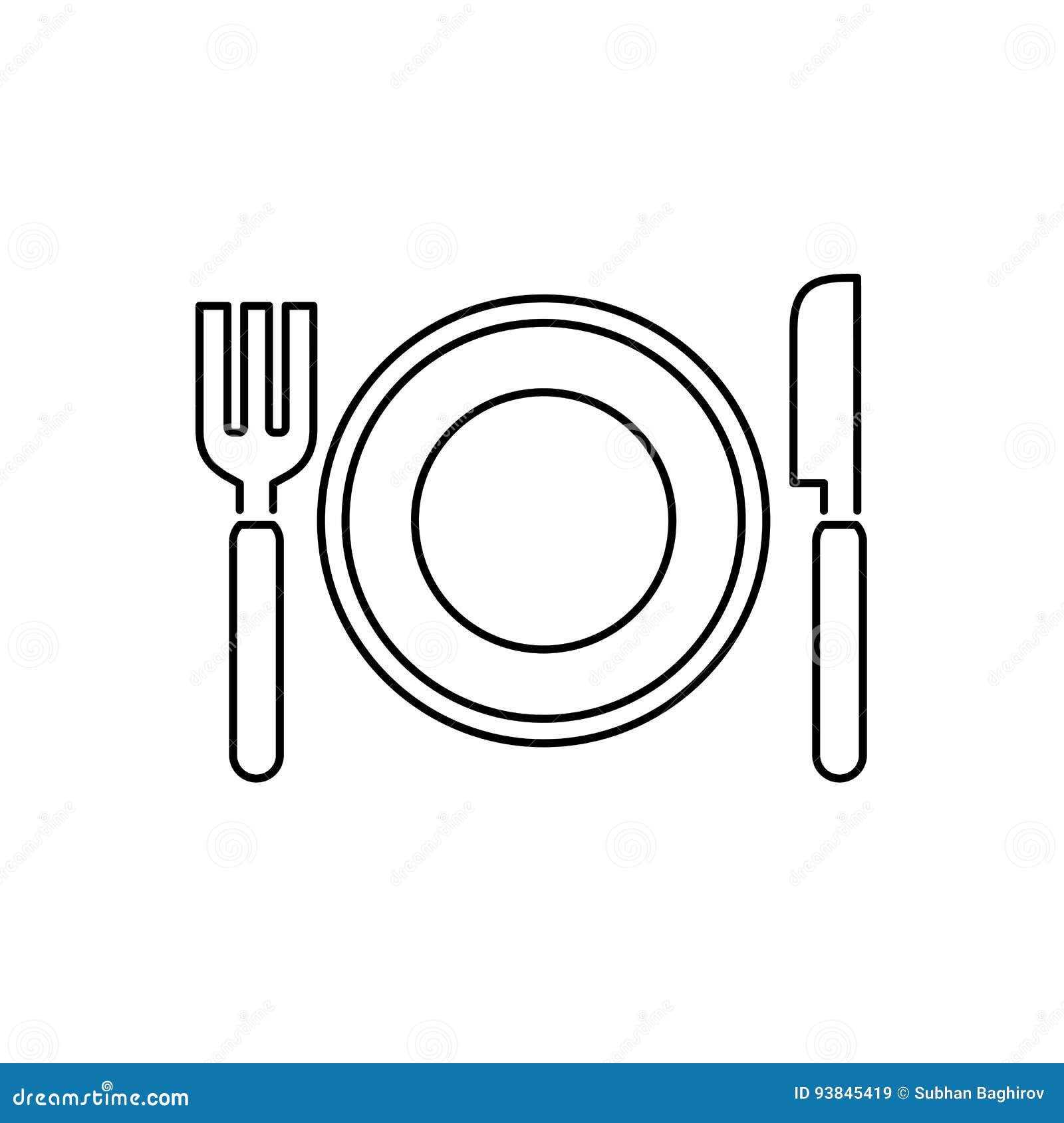 Food Plate Icon Simple Flat Style Vector Illustration Stock Vector ...