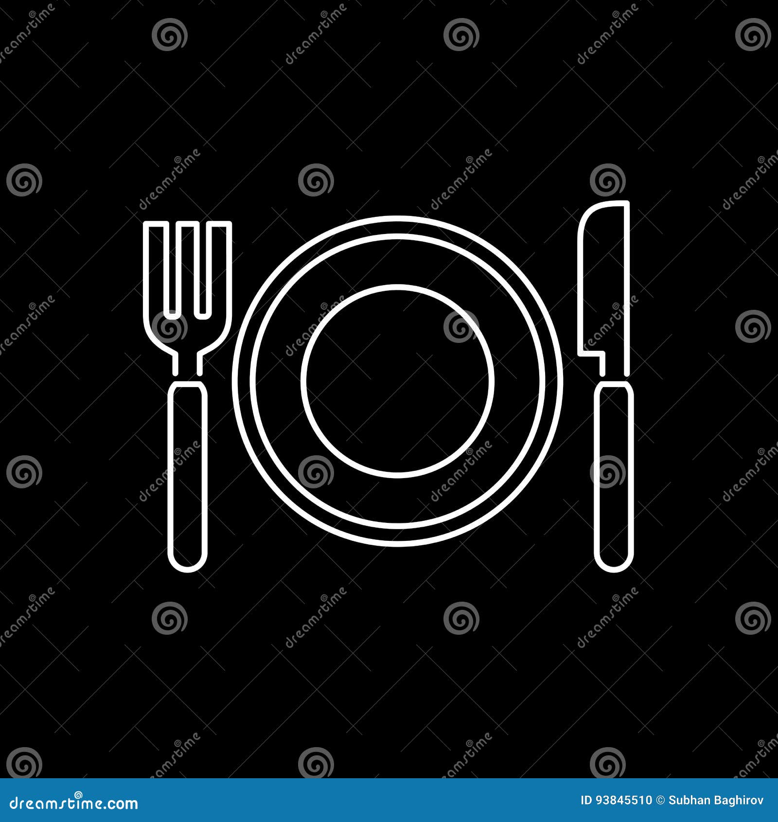 Food Plate Icon Simple Flat Style Vector Illustration Stock Vector ...