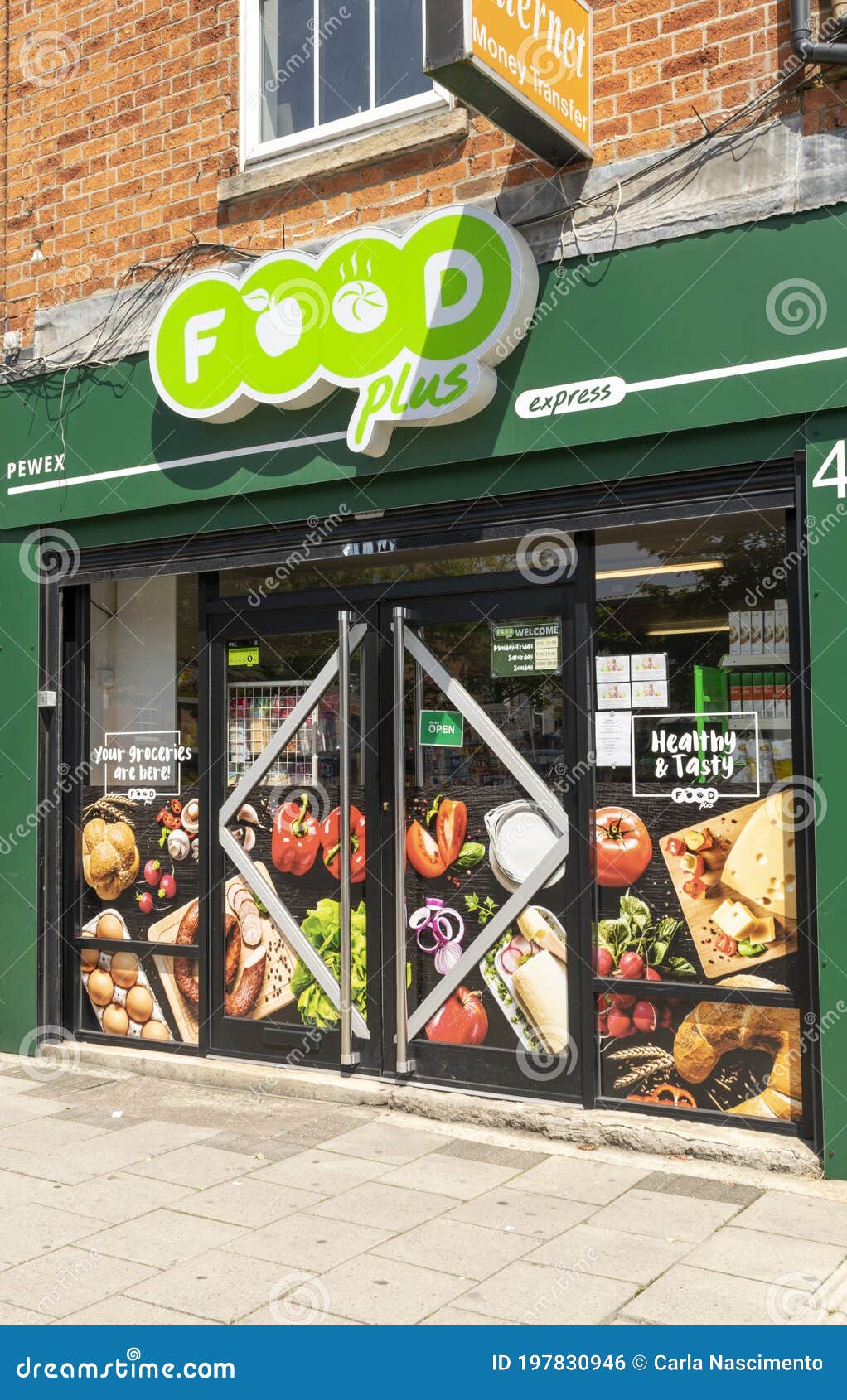 Food Plus Store Front in Grantham. Editorial Photo - Image of street ...