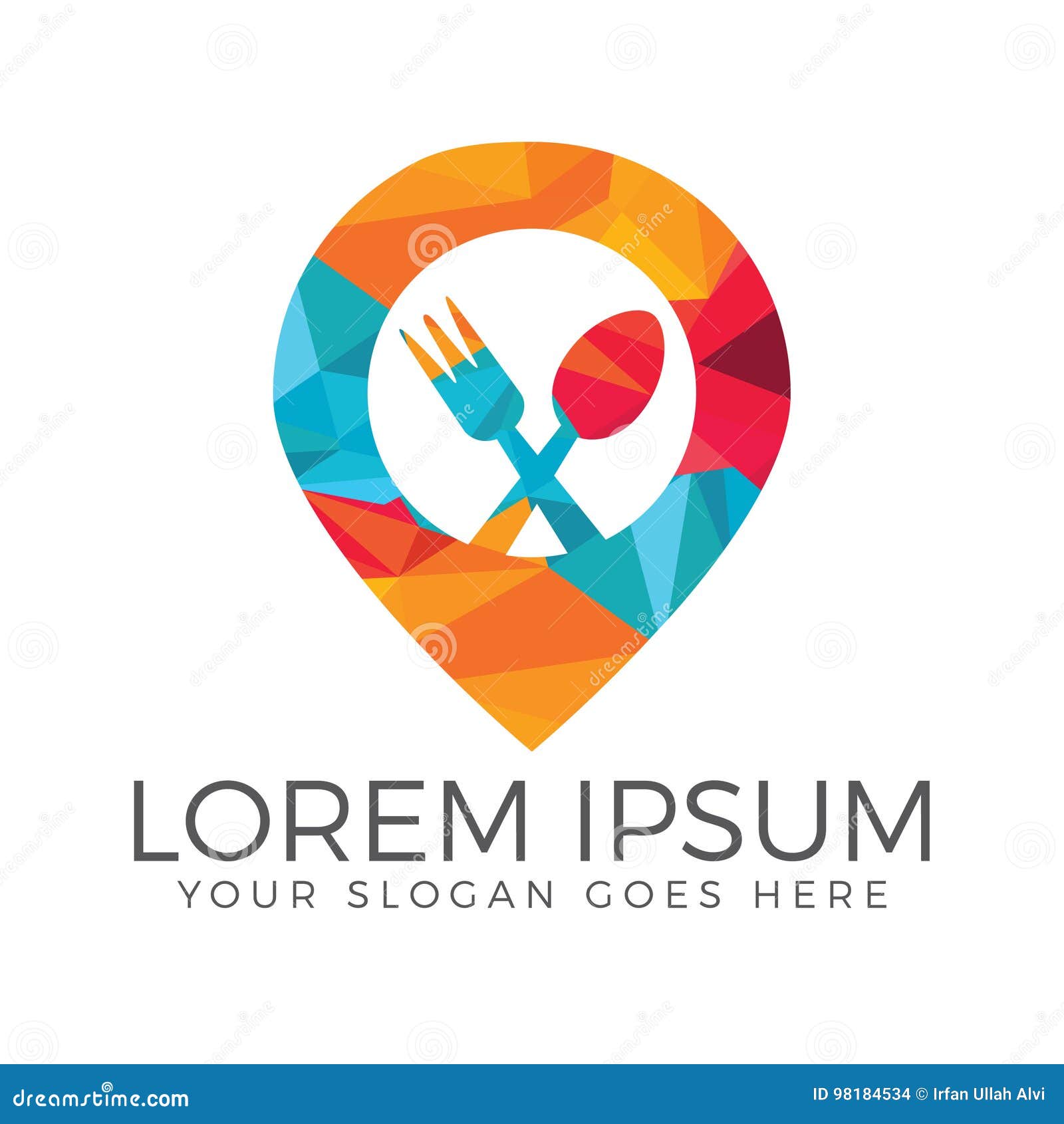 Food point logo design. stock vector. Illustration of menu - 98184534