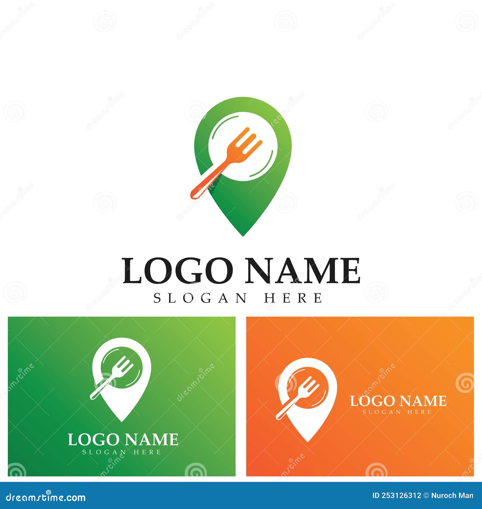 Food Point Logo Design Template. Stock Vector - Illustration of cafe ...