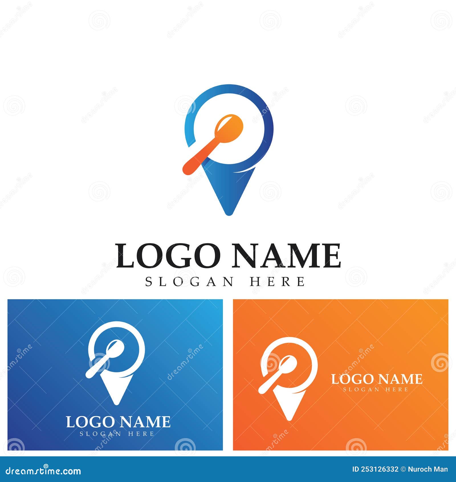 Food Point Logo Design Template. Stock Vector - Illustration of ...