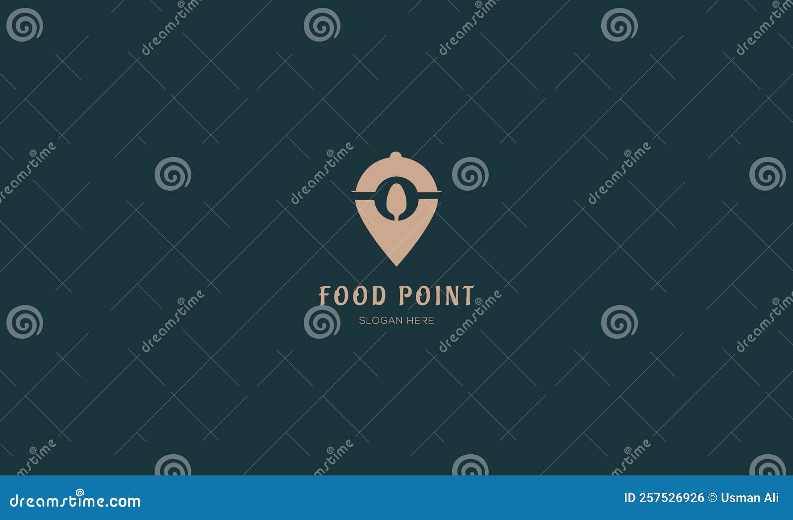 Food Point Restaurant Logo Design with Map and Spoon, Minimal ...
