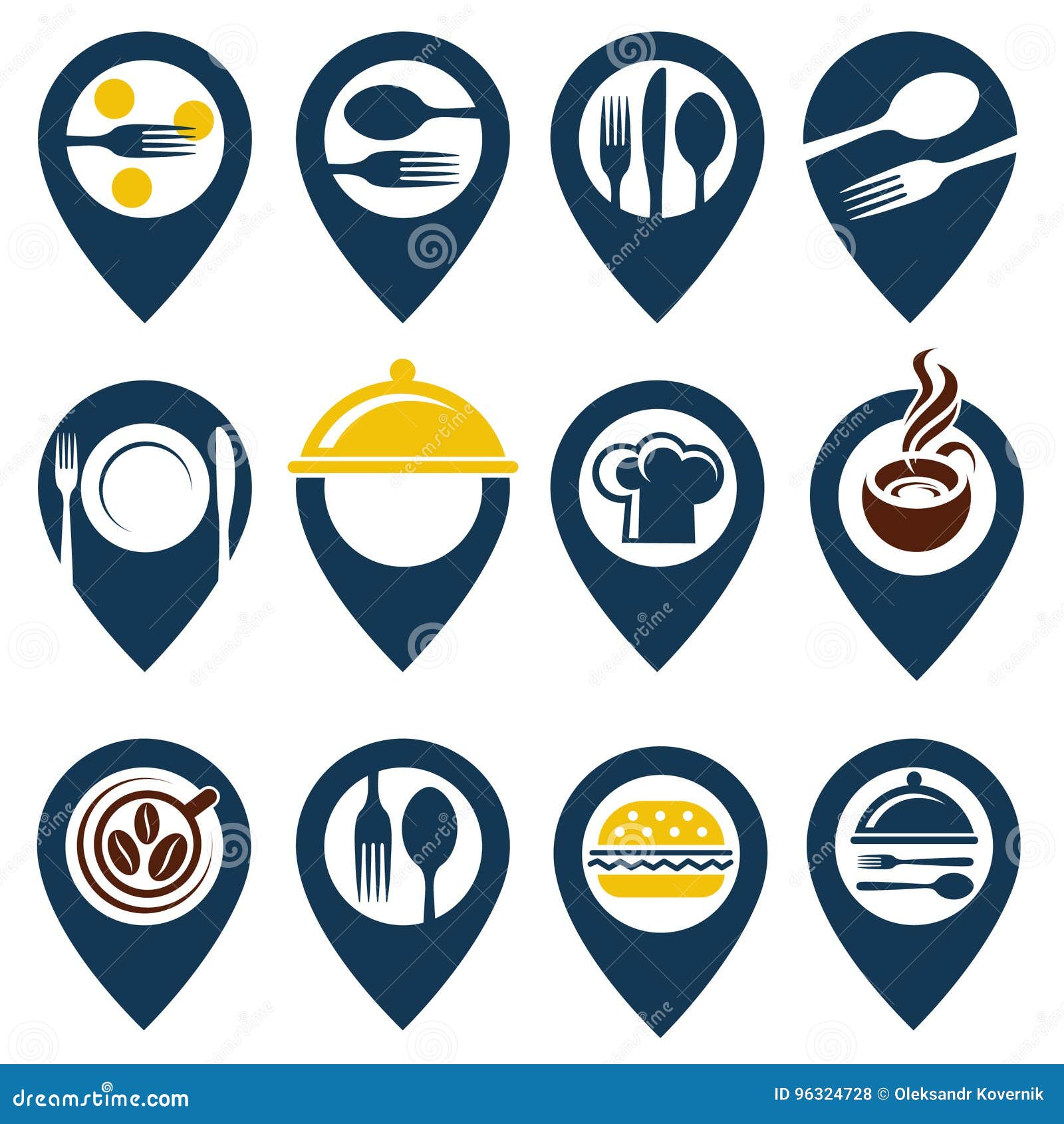 Food point set stock vector. Illustration of banner, collection - 96324728