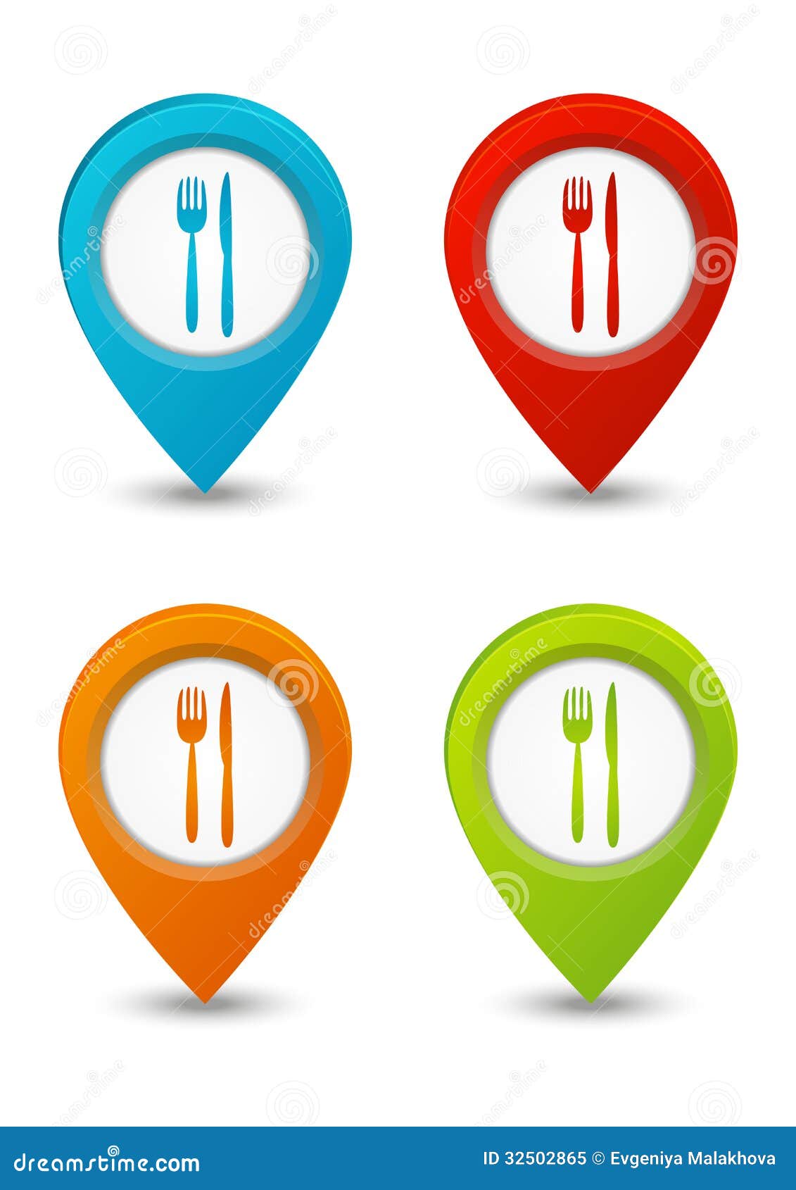 Food pointers stock vector. Illustration of place, pointer - 32502865